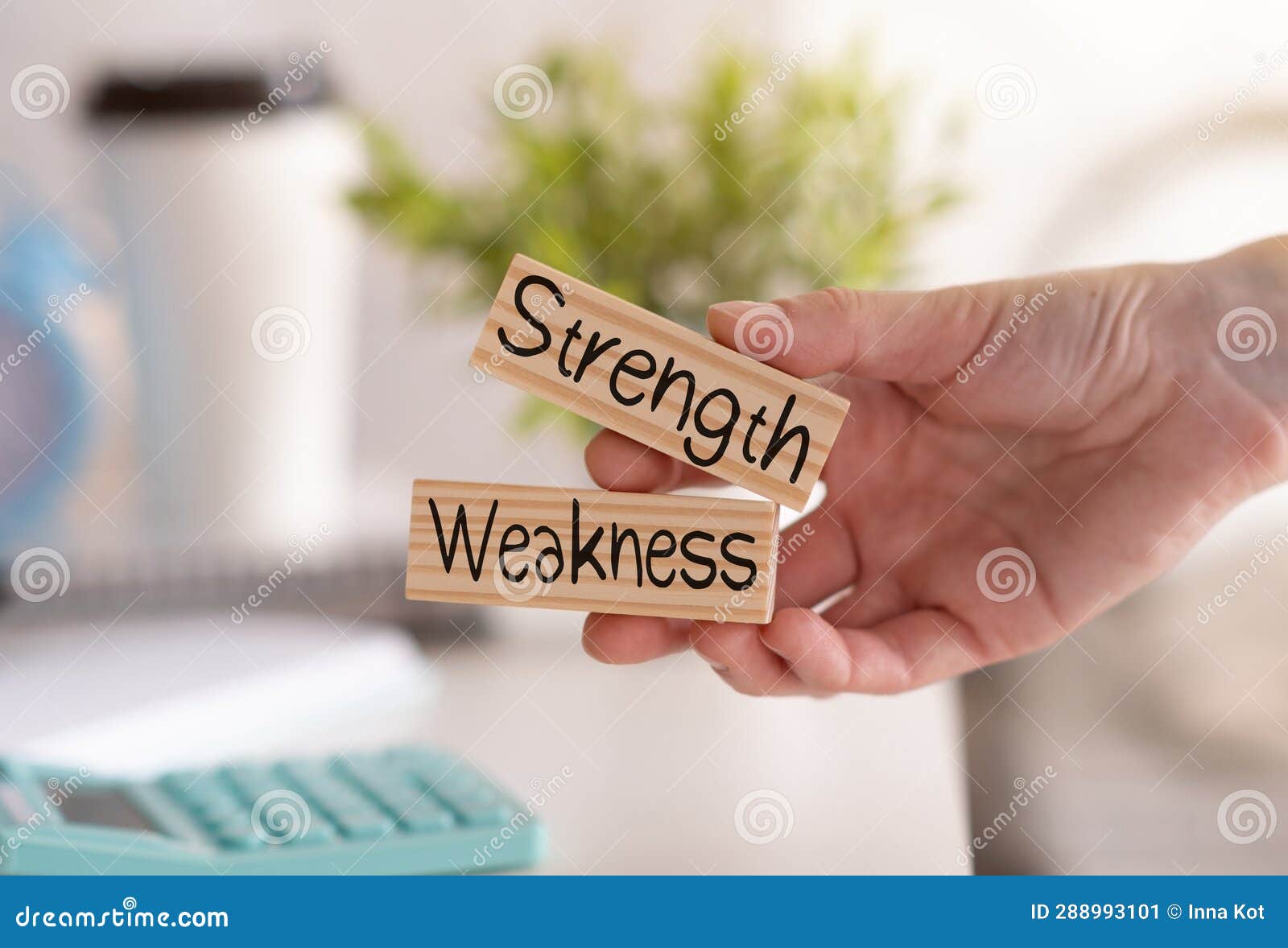 Strength And Weakness Text On Asphalt Ground, Feet And Shoes On Royalty ...