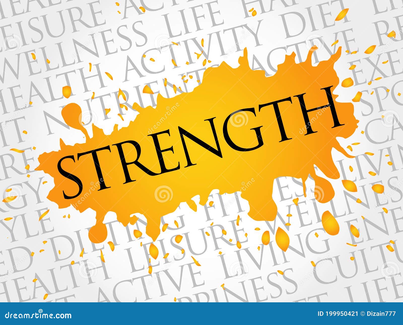 Strength word cloud stock illustration. Illustration of iron - 199950421