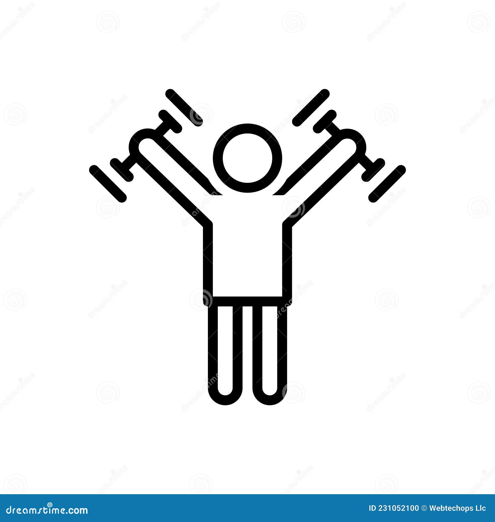 Black Line Icon for Strengthen, Make More Forceful and Strong Stock ...