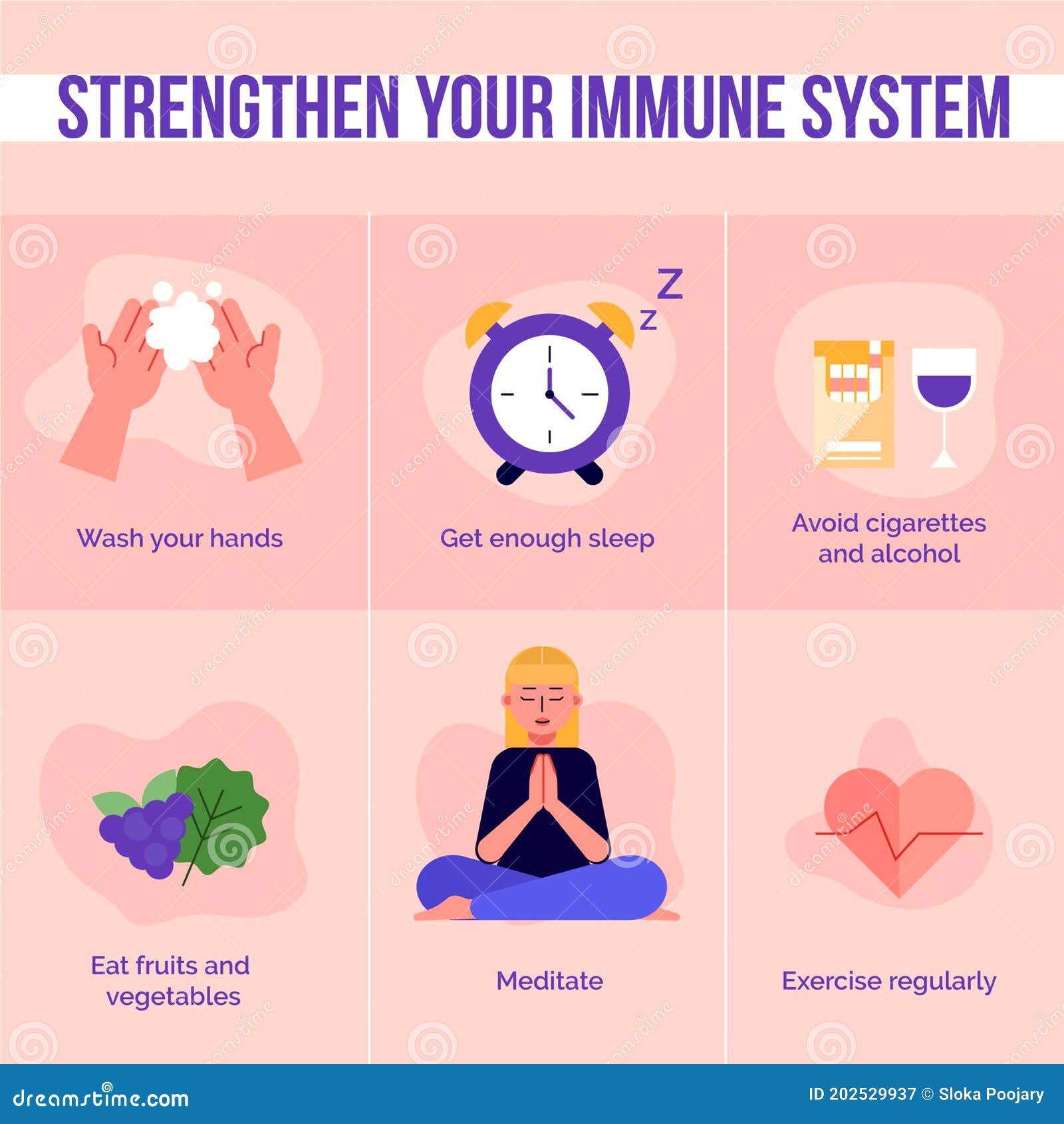 Strengthen Your Immune System,cartoon Icons,informative Background ... Strengthen Your Immune System,cartoon Icons,informative Background ...