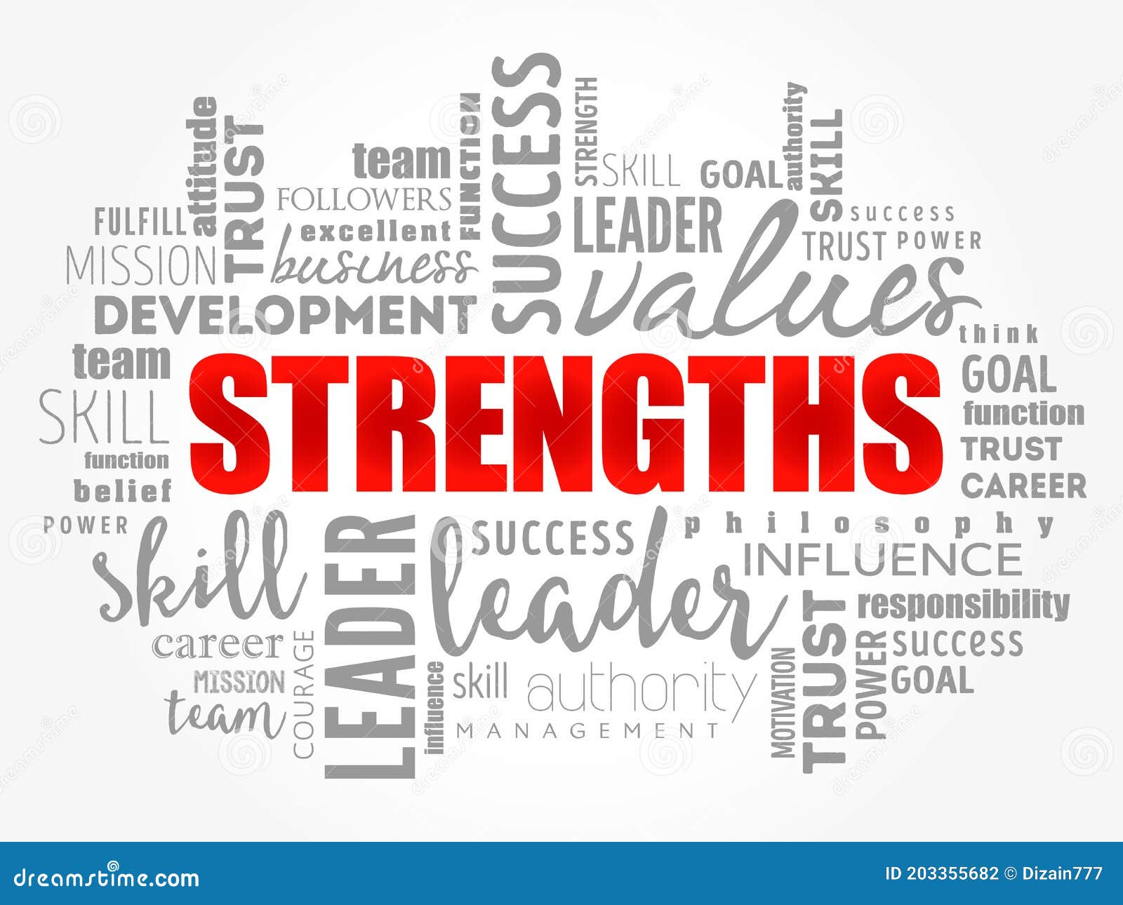 STRENGTHS Word Cloud Collage Stock Illustration - Illustration of ...