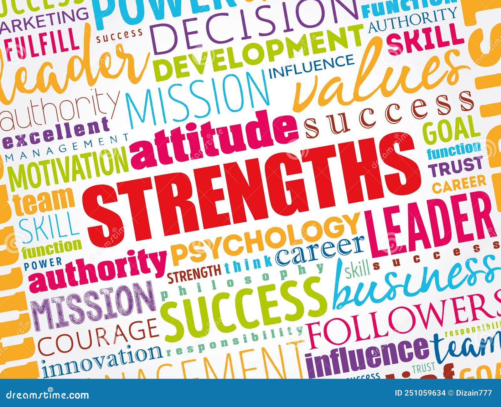 Strengths Word Cloud Collage, Business Concept Background Stock ...