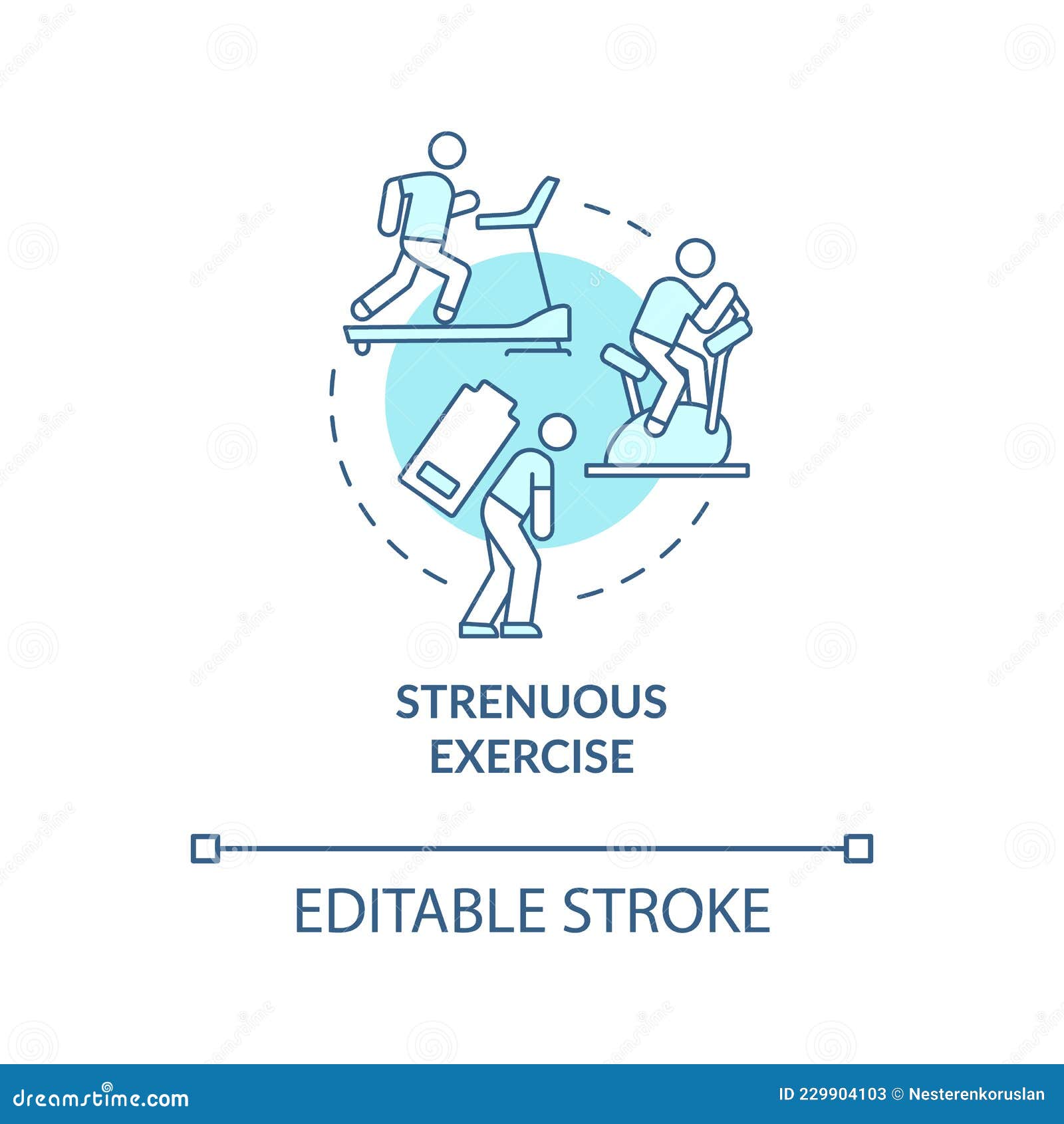 Strenuous Exercise Blue Concept Icon Stock Vector - Illustration of ...