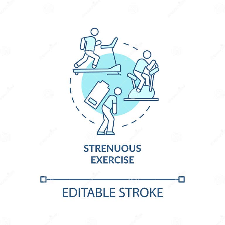 Strenuous Exercise Blue Concept Icon Stock Vector - Illustration of ...