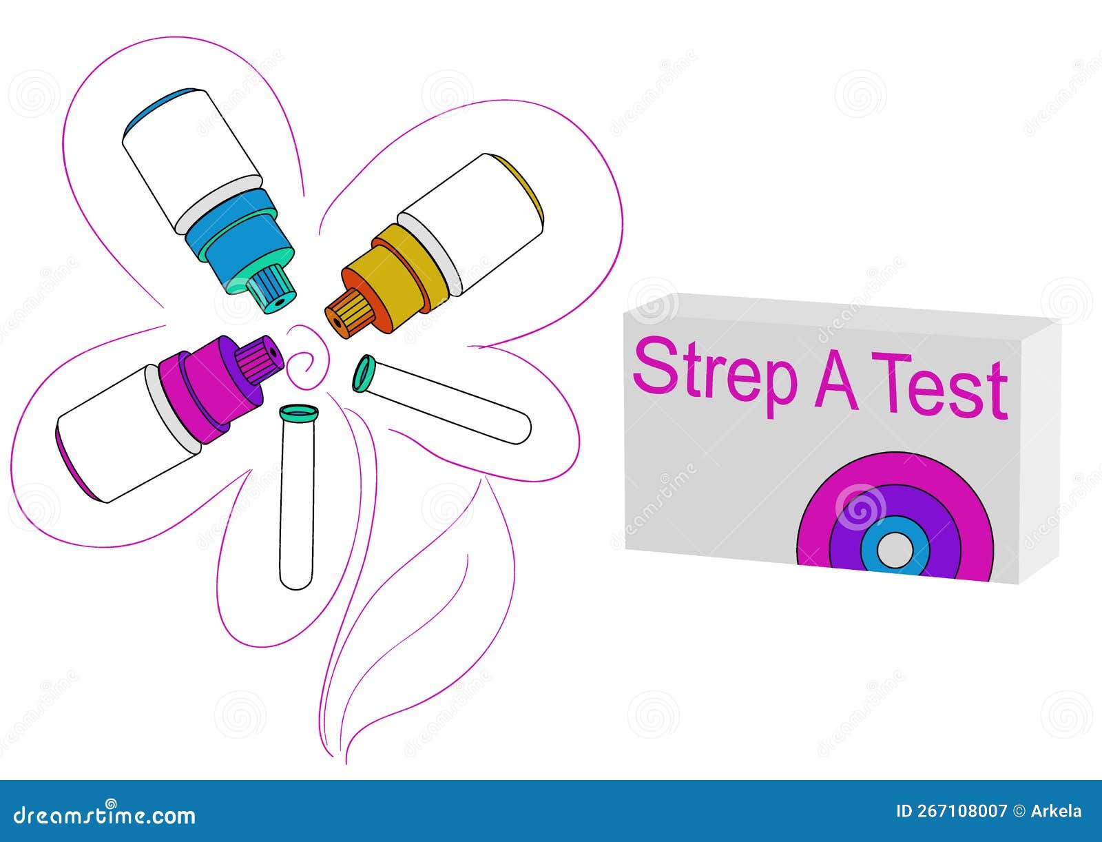 Strep a test kit stock vector. Illustration of laboratory - 267108007