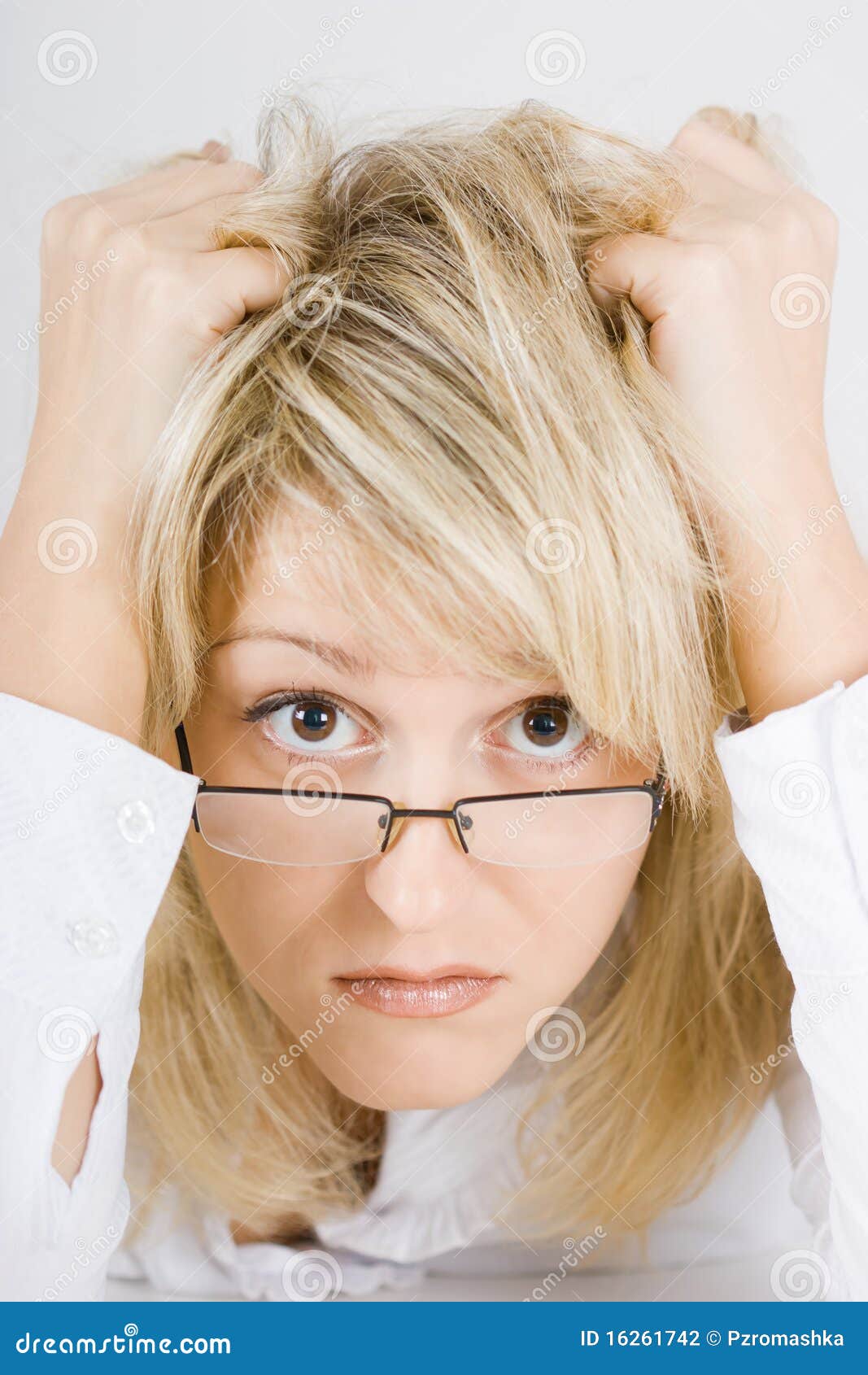 Stress stock photo. Image of attractive, pretty, eyeglasses - 16261742
