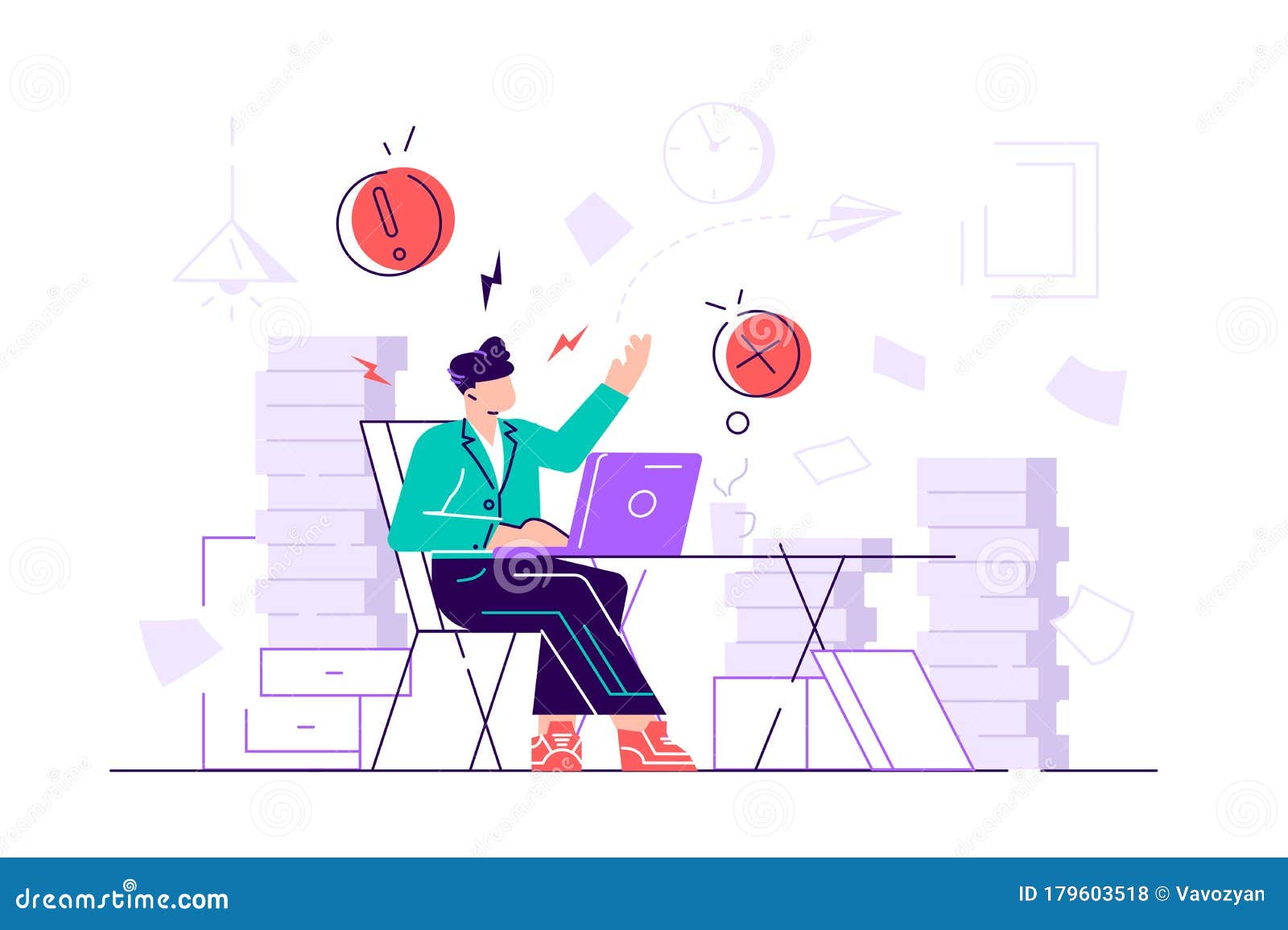 Tired and Exasperated Woman Office Worker Stock Vector - Illustration ...