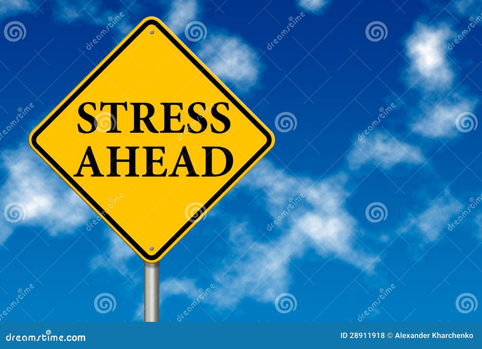 Stress Ahead traffic sign stock illustration. Illustration of clouds ...