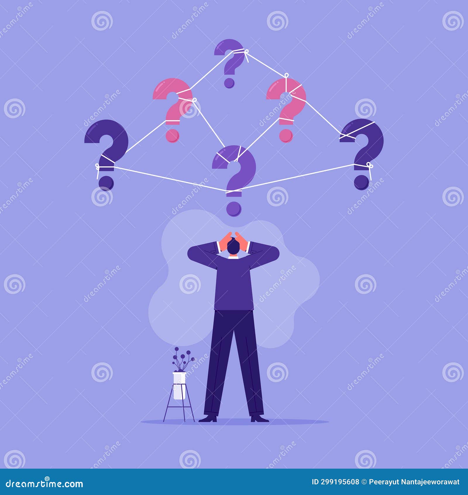 Stress or Anxiety Due To Business Difficulty Concept Stock Vector ...