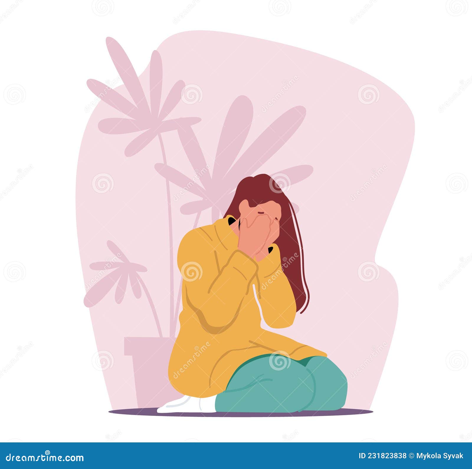 Stress Anxiety Loneliness Despair Frustration Life Problem Concept