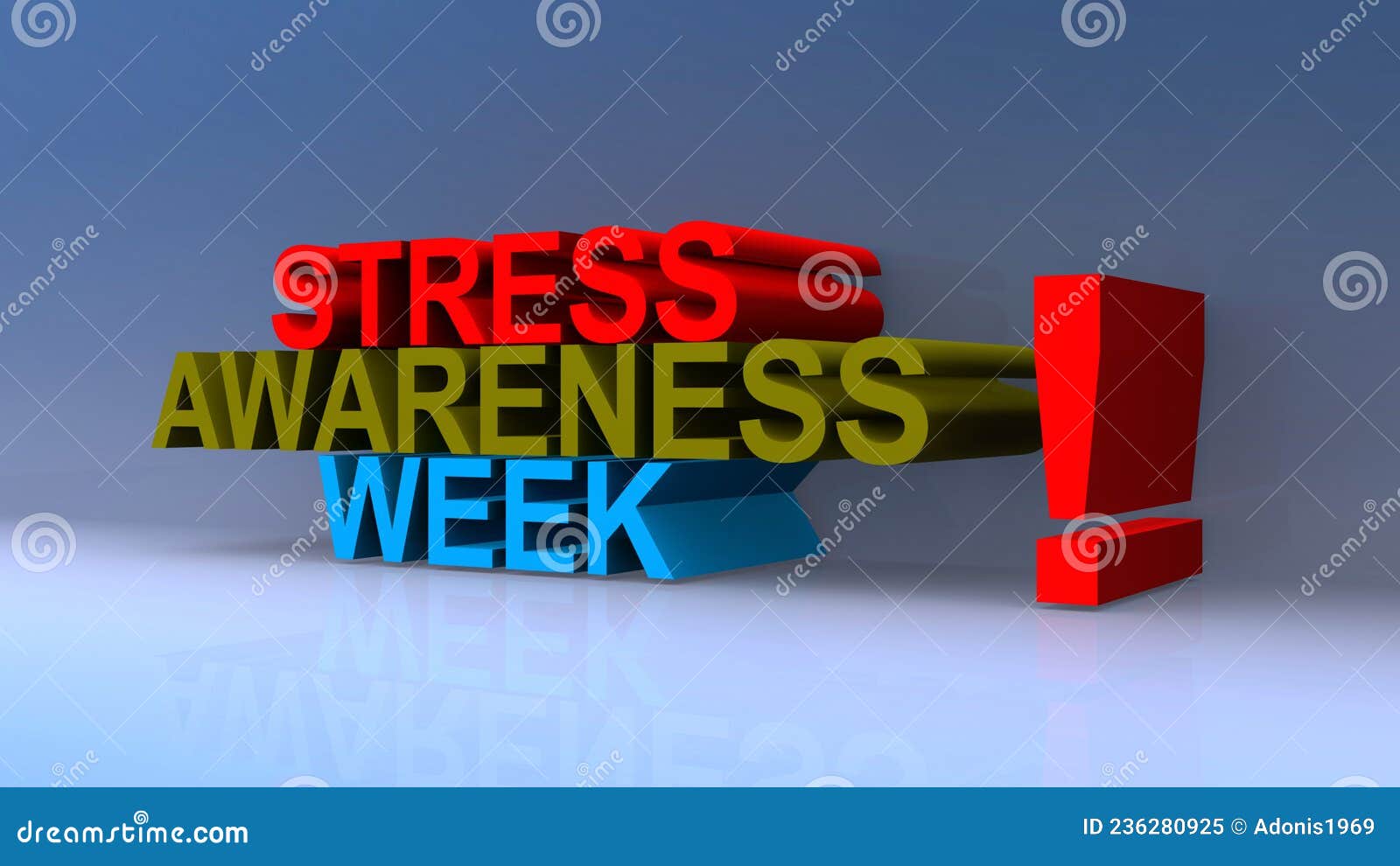 Stress Awareness Week on Blue Stock Illustration - Illustration of ...
