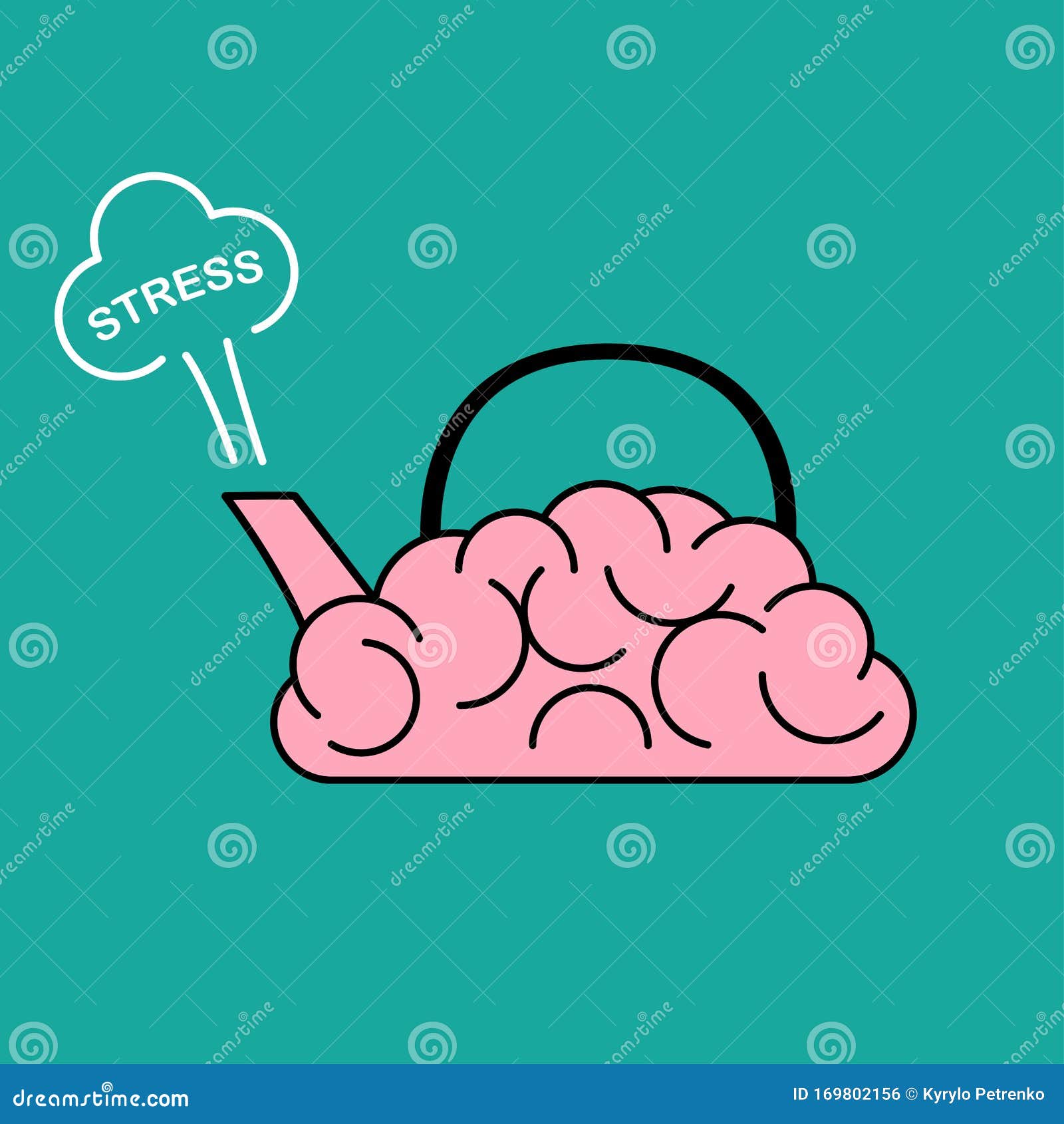 Man Overheated Brain Icon, Cartoon Style Royalty-Free Illustration ...