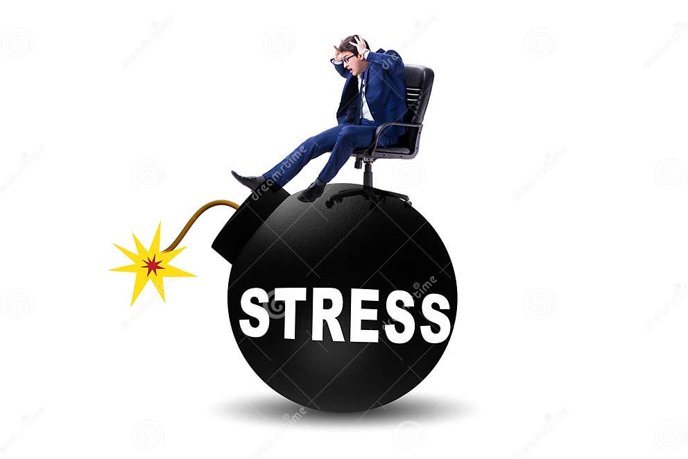 Stress Concept with Exploding Bomb Stock Illustration - Illustration of ...