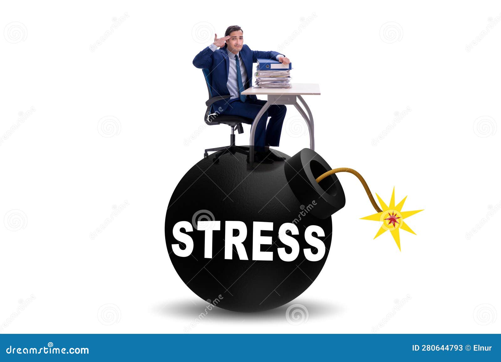 Stress Concept with Exploding Bomb Stock Image - Image of chart ...