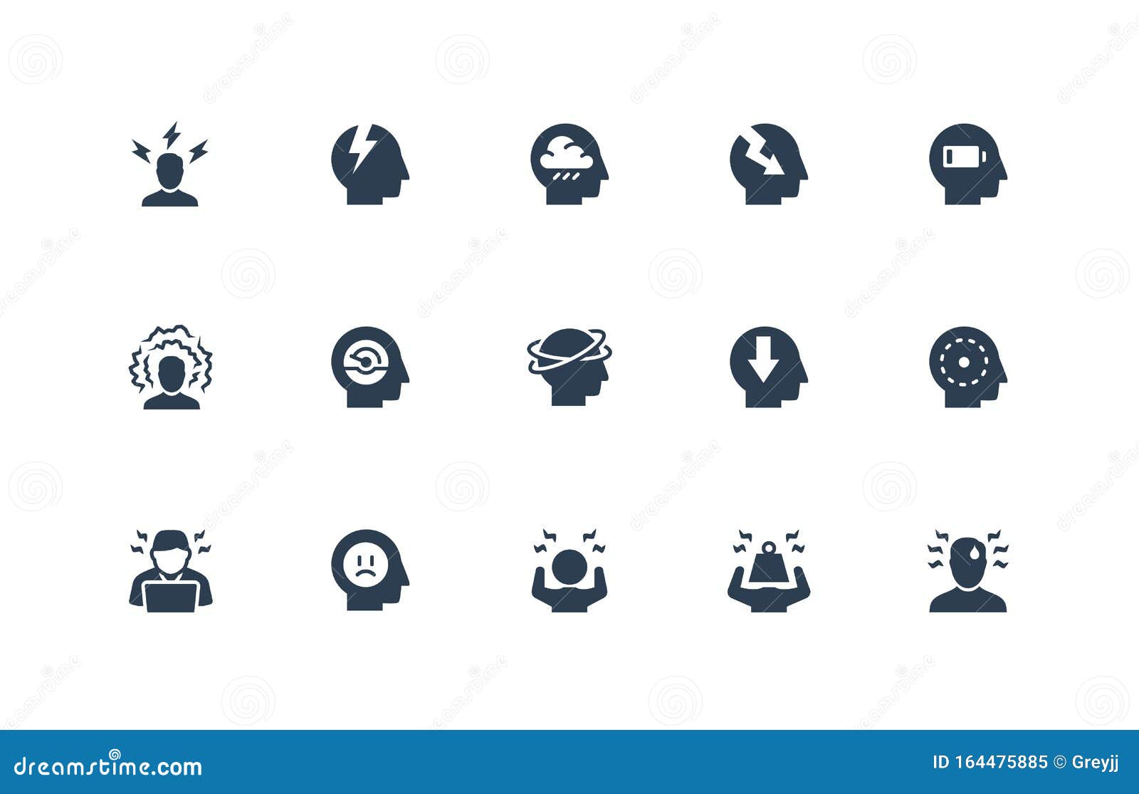 Stress and Depression Related Icons Stock Vector - Illustration of ...