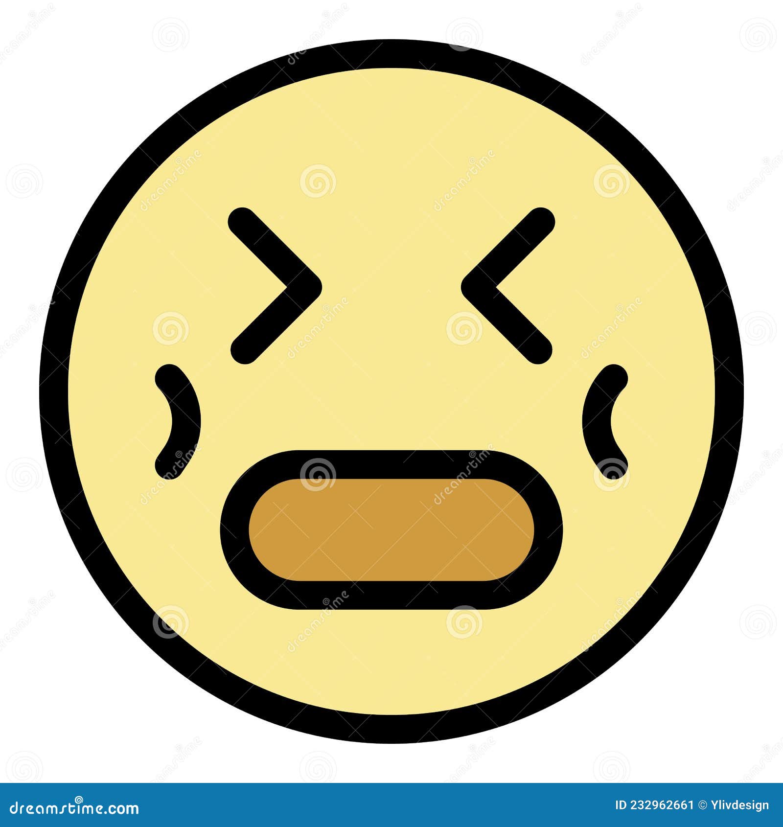 Stress Emoji Icon Color Outline Vector Stock Vector - Illustration of ...