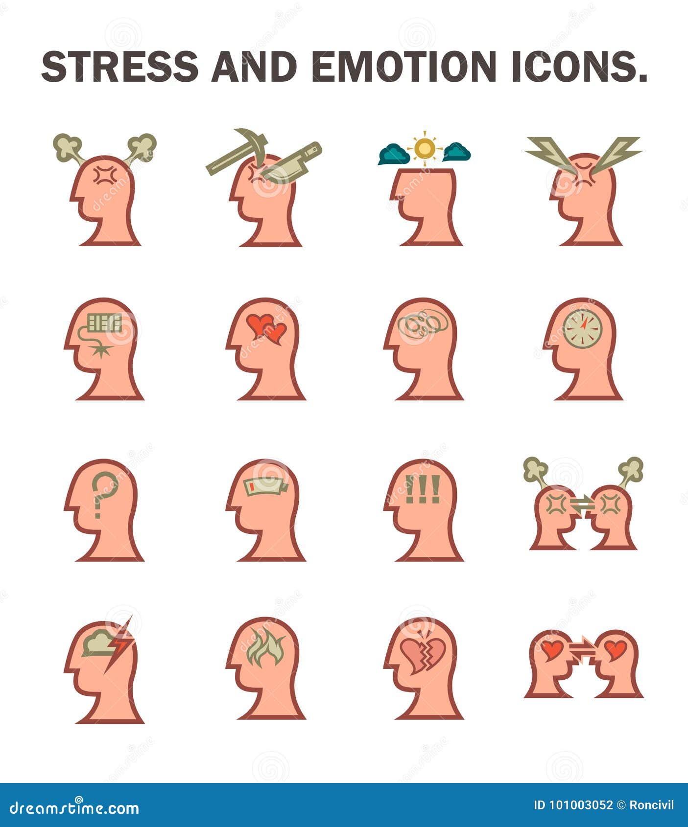 Stress vector icon stock vector. Illustration of icon - 101003052