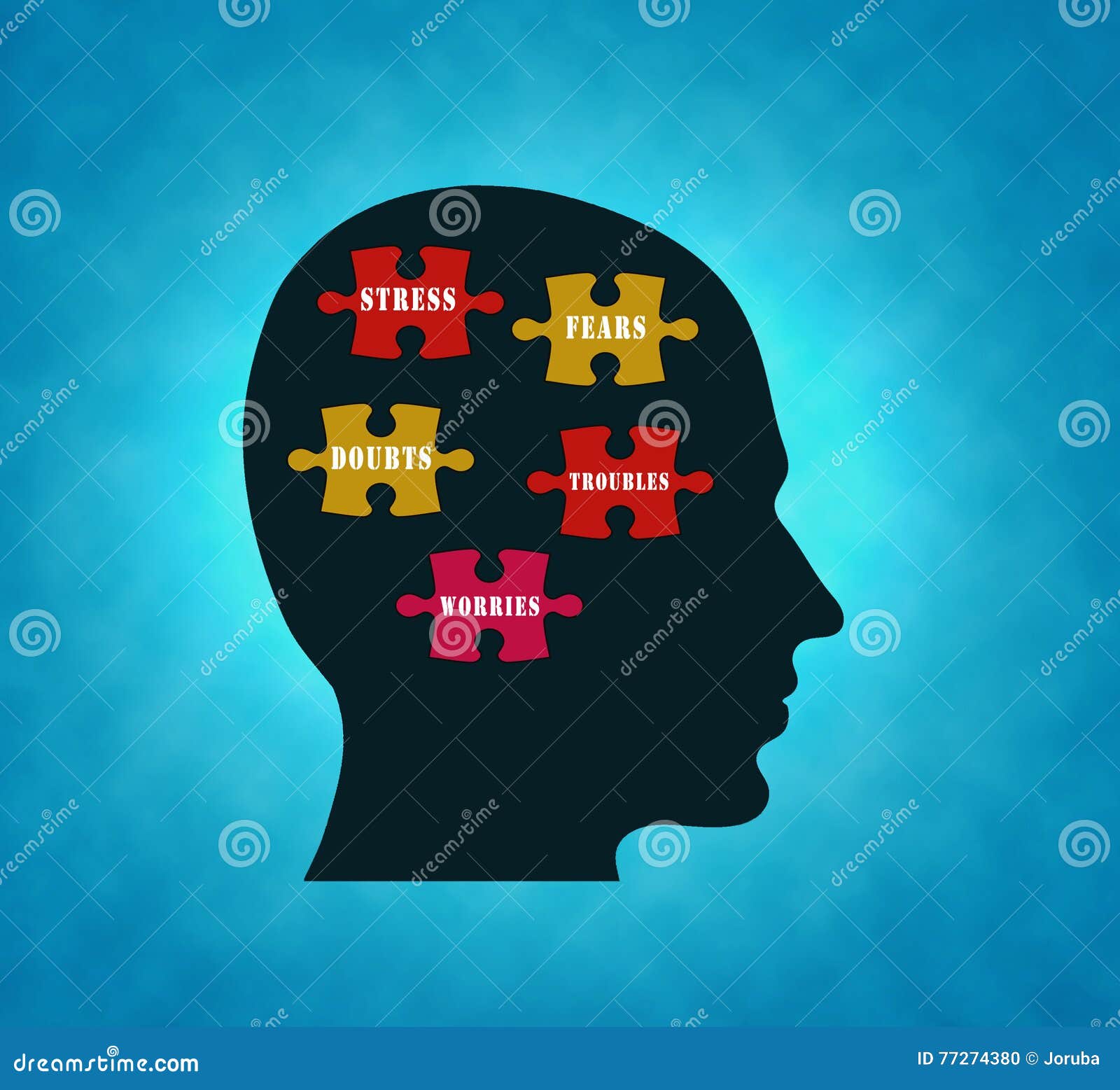 Stress, Fears, Doubts, Troubles and Worries Stock Illustration ...