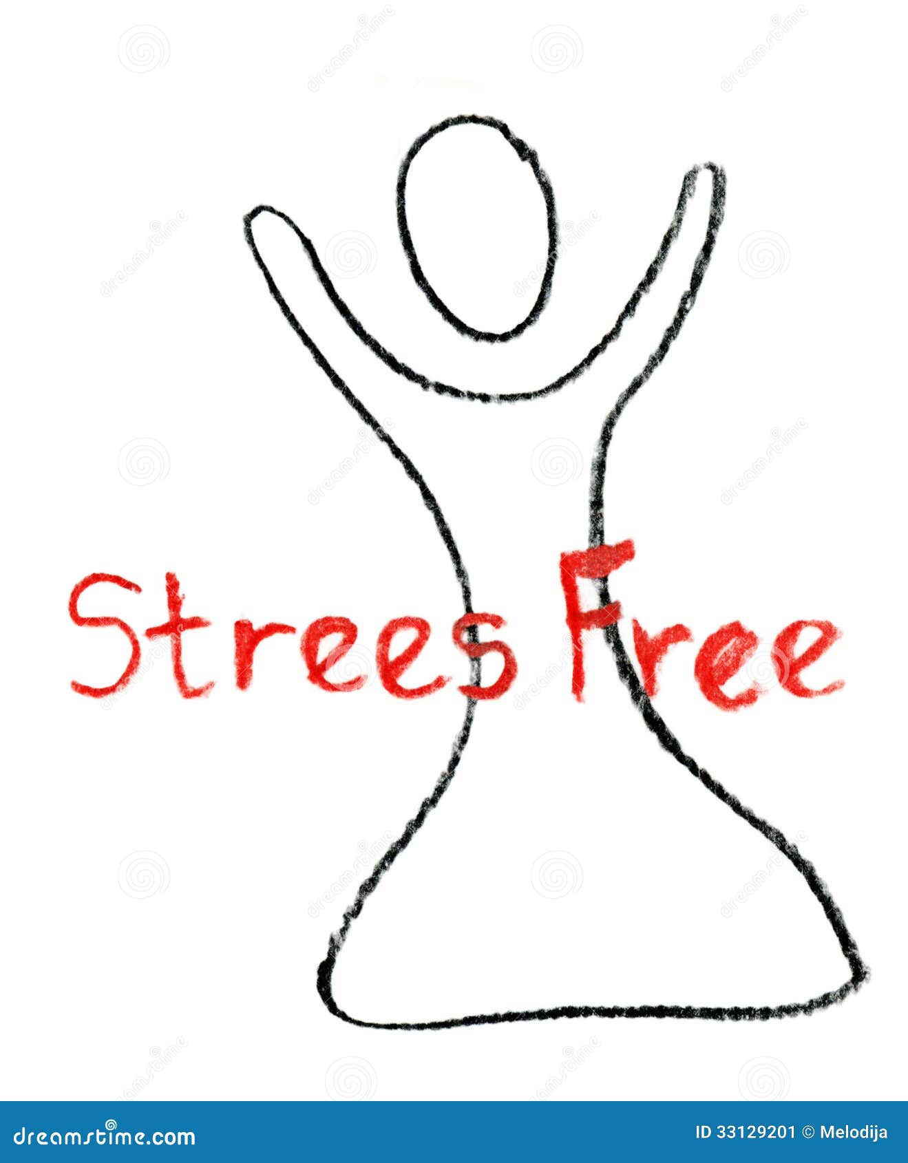 Stress Free Drawn with a Crayon. Stock Illustration - Illustration of ...