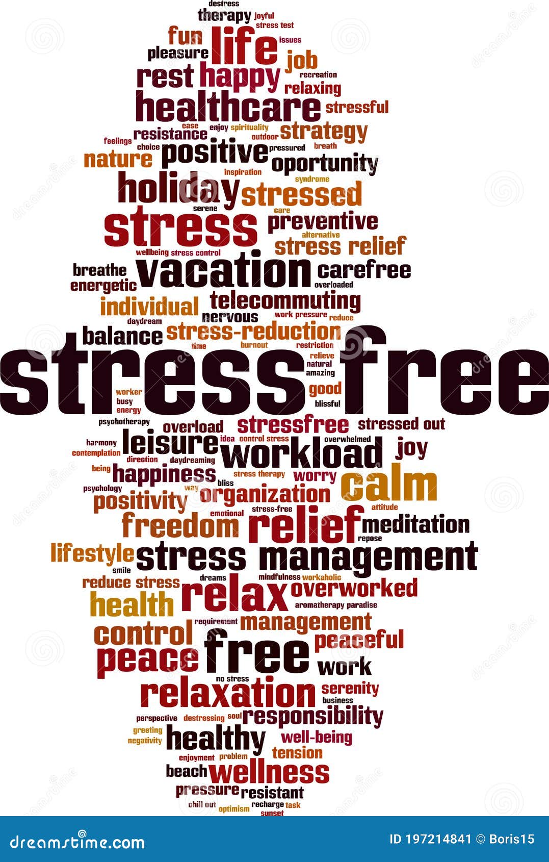 Stress free word cloud stock vector. Illustration of management - 197214841