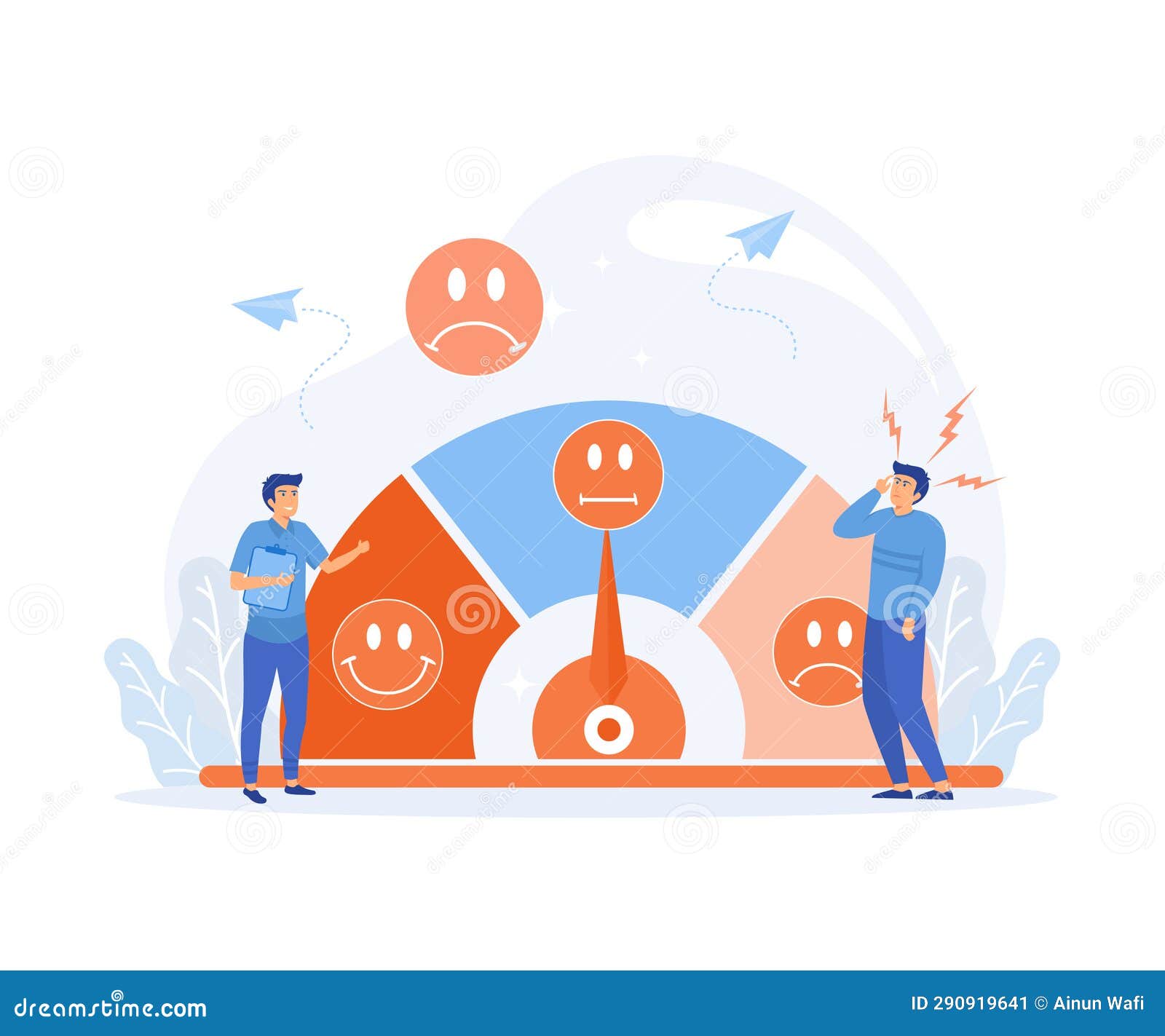 Stress Level, Mood Scale. Man Solves Problems and Reduces Psychological ...