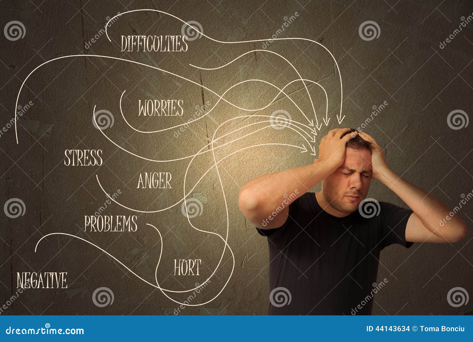 Stress man stock photo. Image of pain, depressed, executive - 44143634