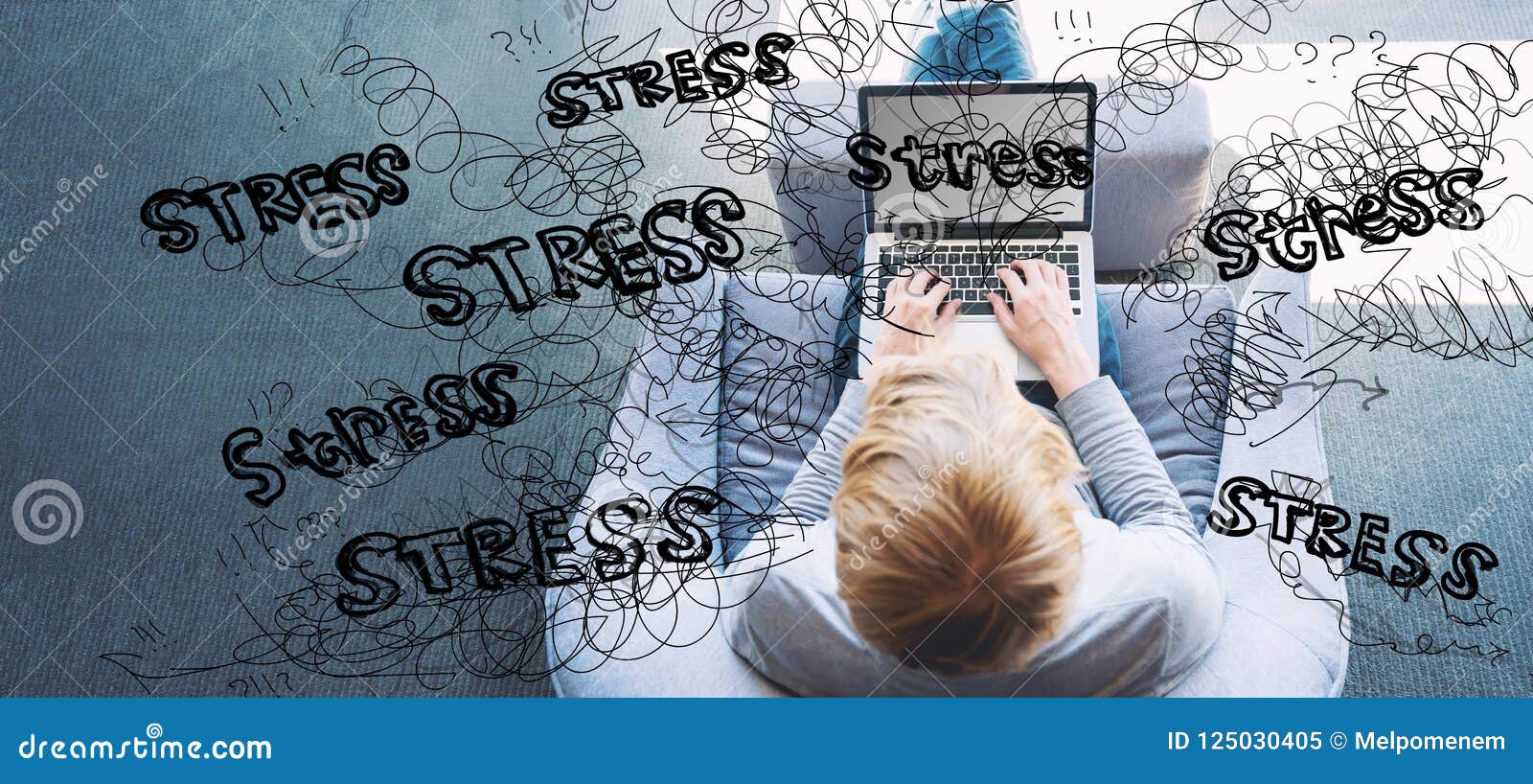 Stress with Man Using a Laptop Stock Image - Image of chair ...