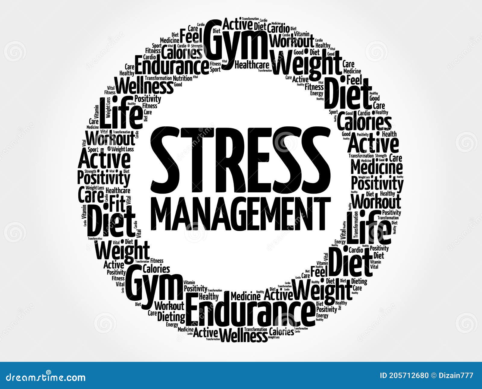 Stress Management Circle Word Cloud Stock Illustration - Illustration ...