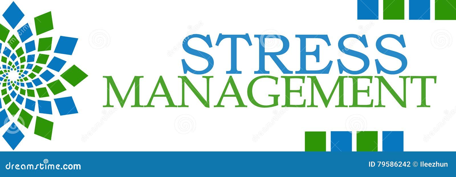 Stress Management Green Blue Horizontal Stock Illustration ...