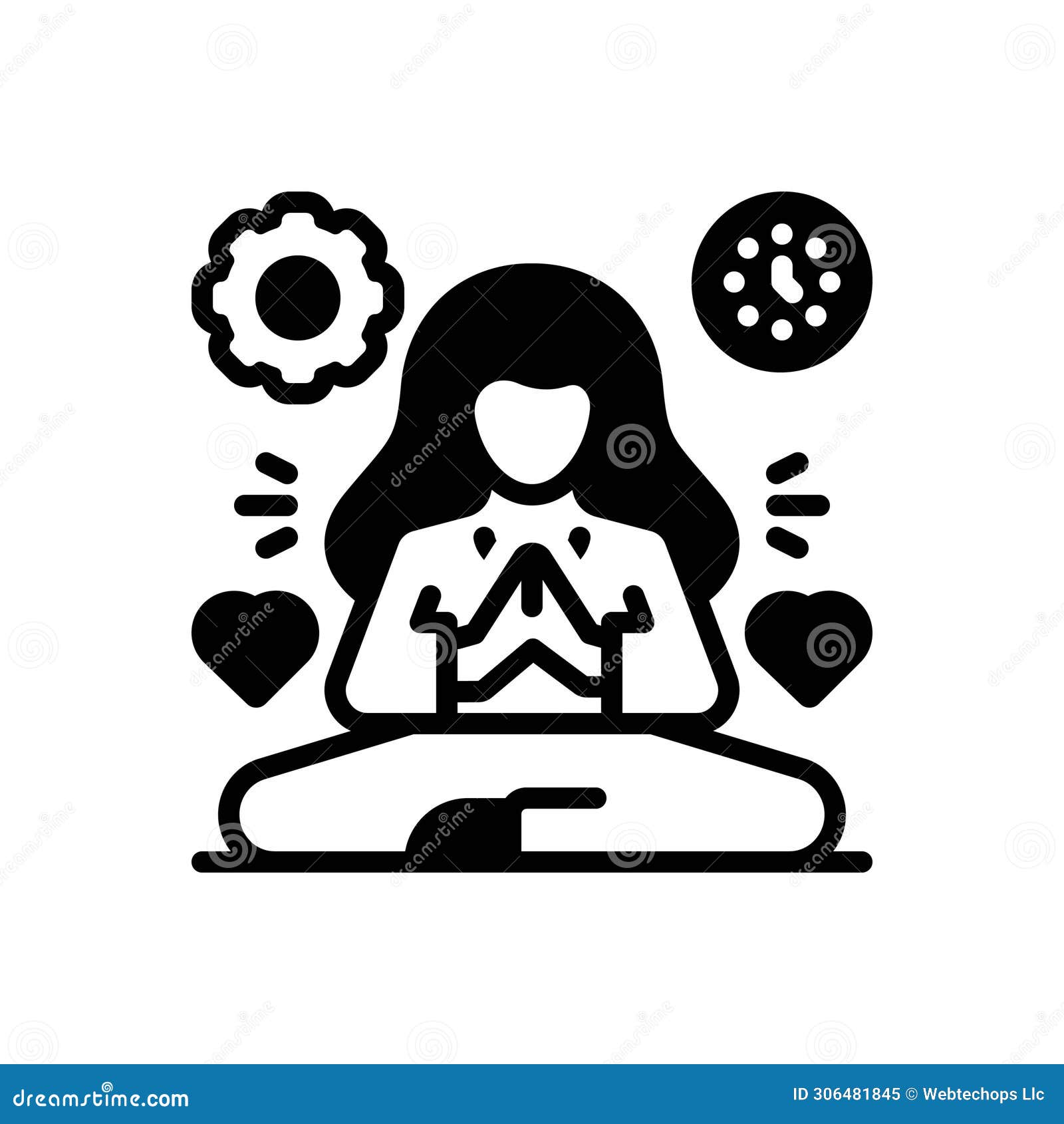 Black Solid Icon for Stress Management, Stress and Yoga Stock ...