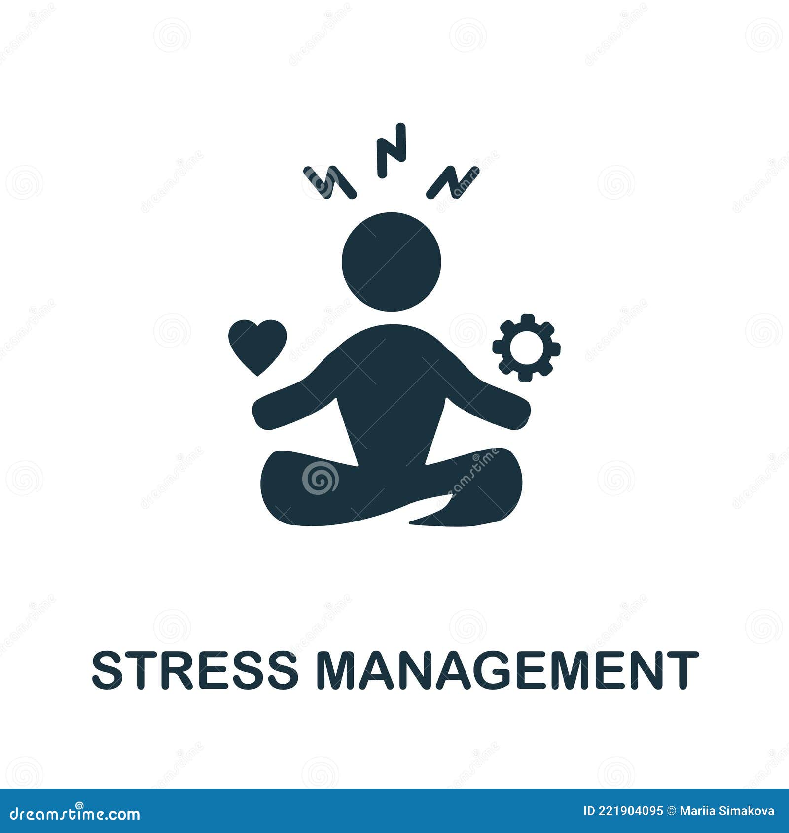 Stress Management Icon. Monochrome Simple Element from Soft Skill Collection. Creative Stress ...