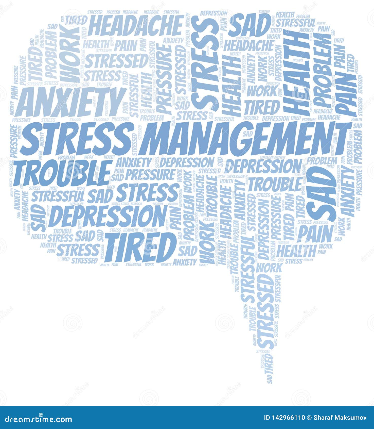 Stress Management Word Cloud Stock Illustration - Illustration of ...