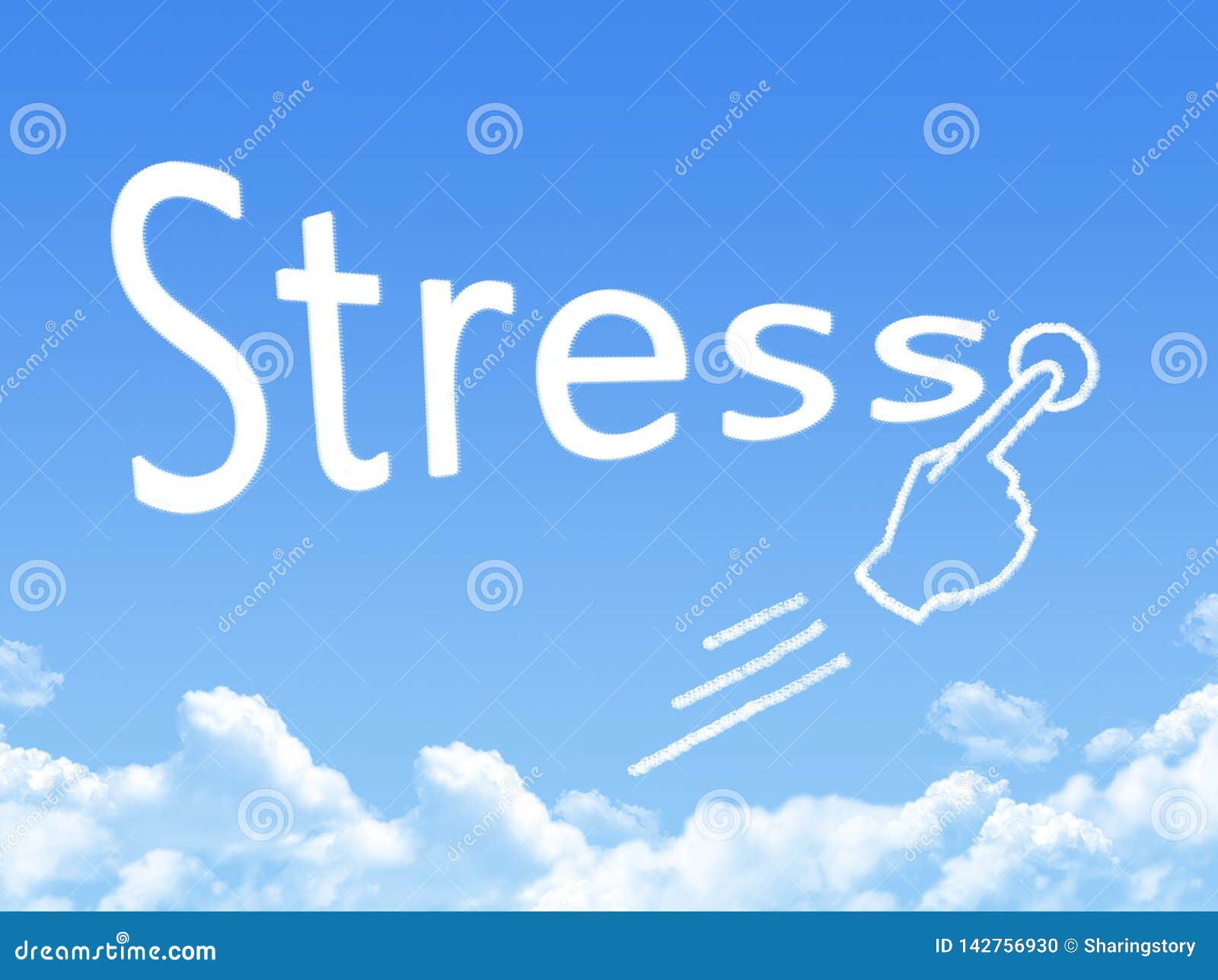 Stress message cloud shape stock illustration. Illustration of negative ...