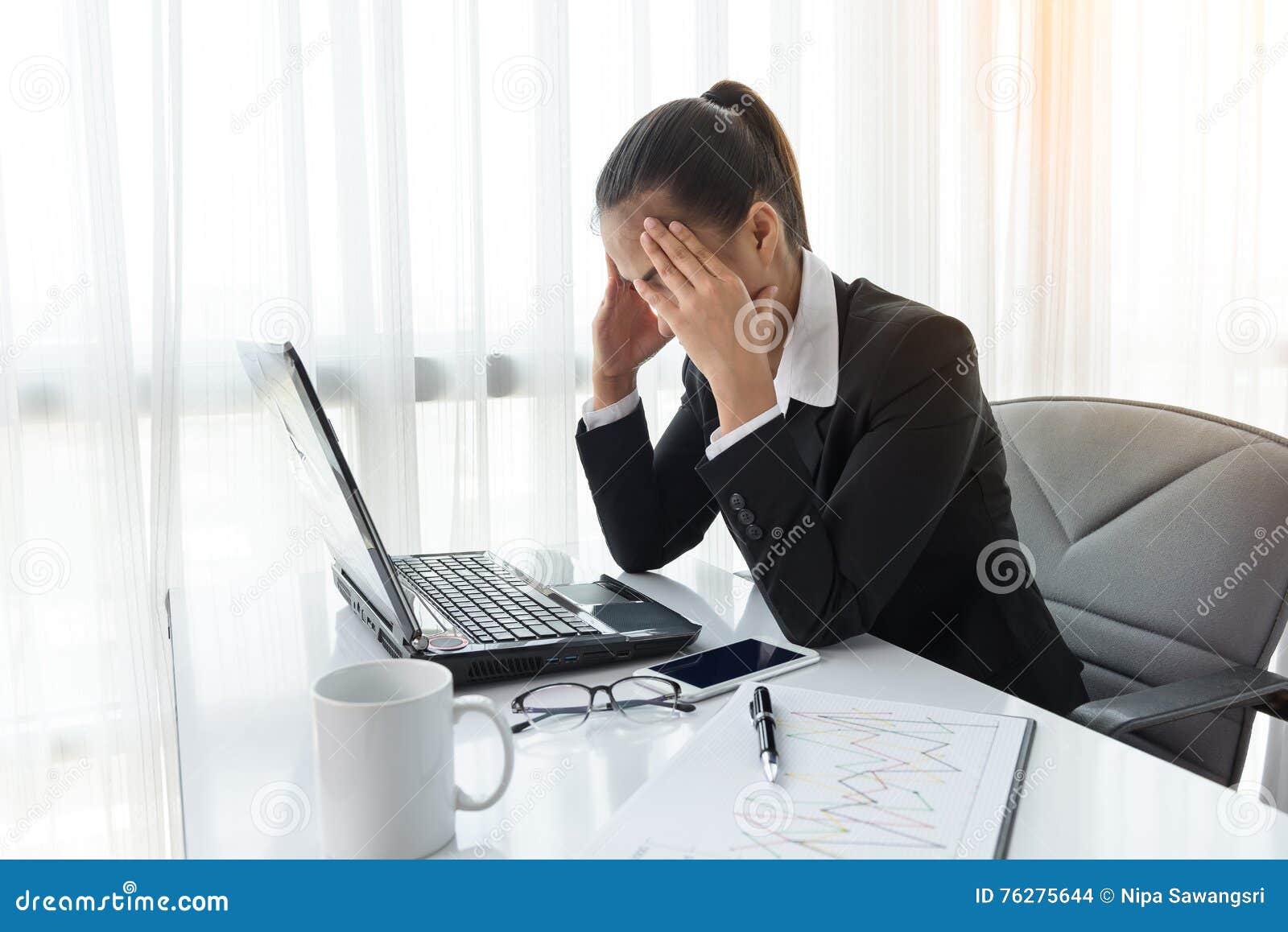 Stress in the office stock photo. Image of headache, bored - 76275644