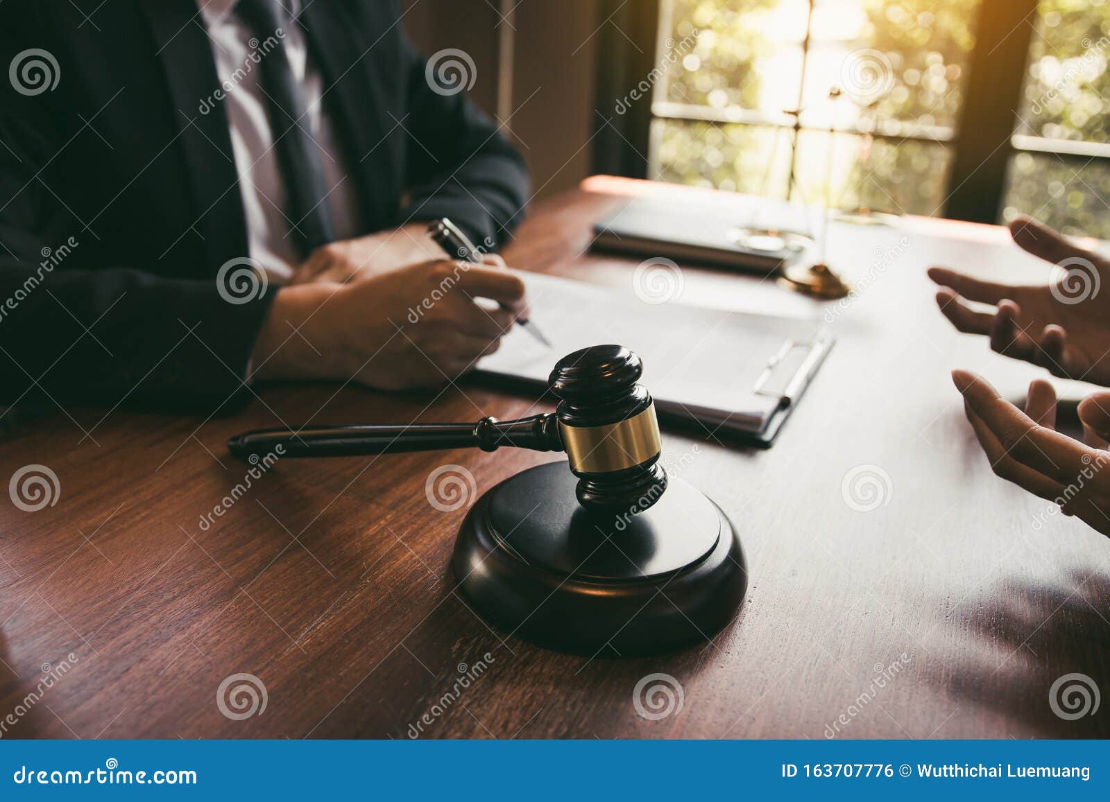 Stress at the Office of the Judge with the Client Giving an Explanation ...