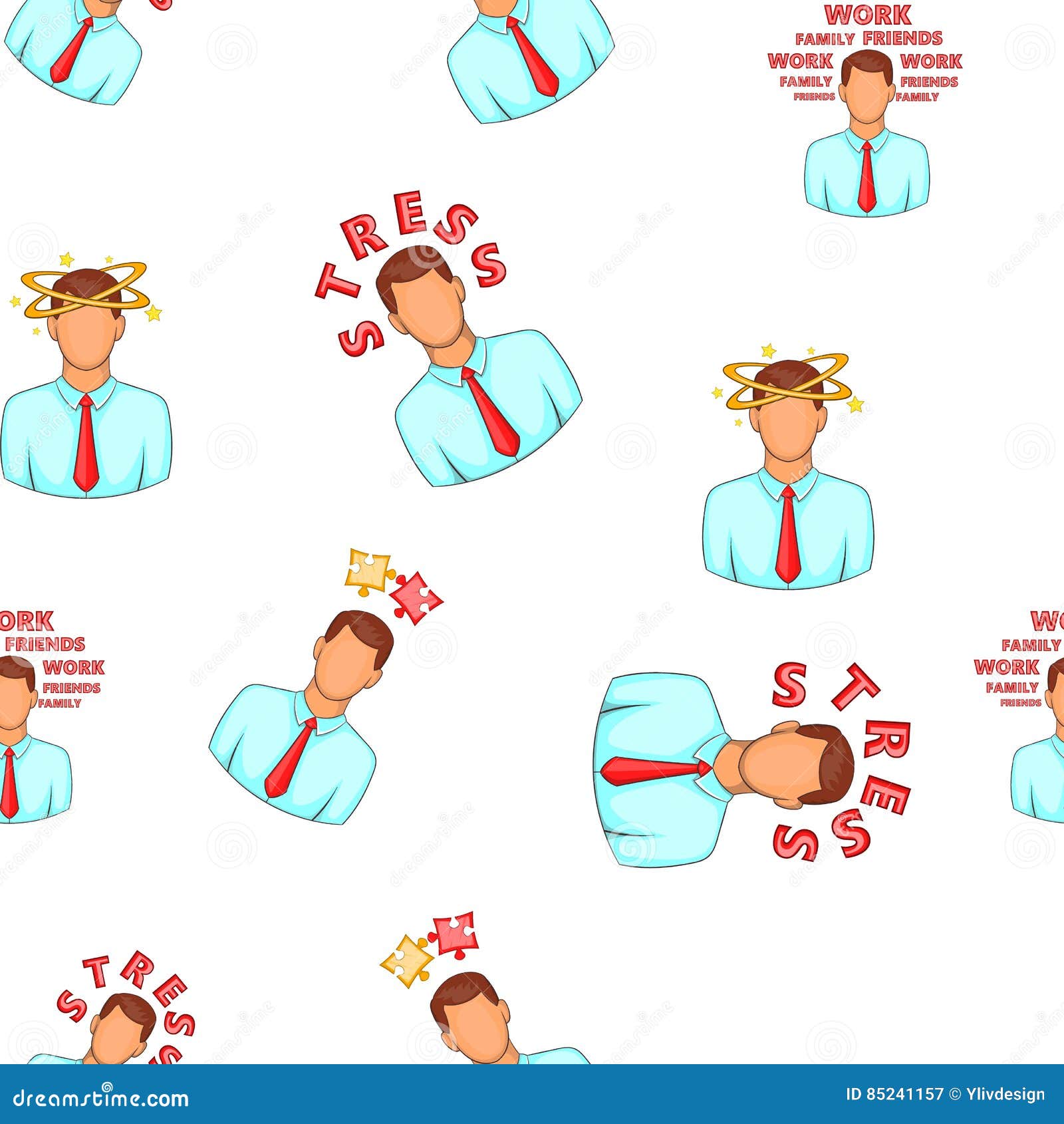 Stress Pattern, Cartoon Style Stock Vector - Illustration of ...