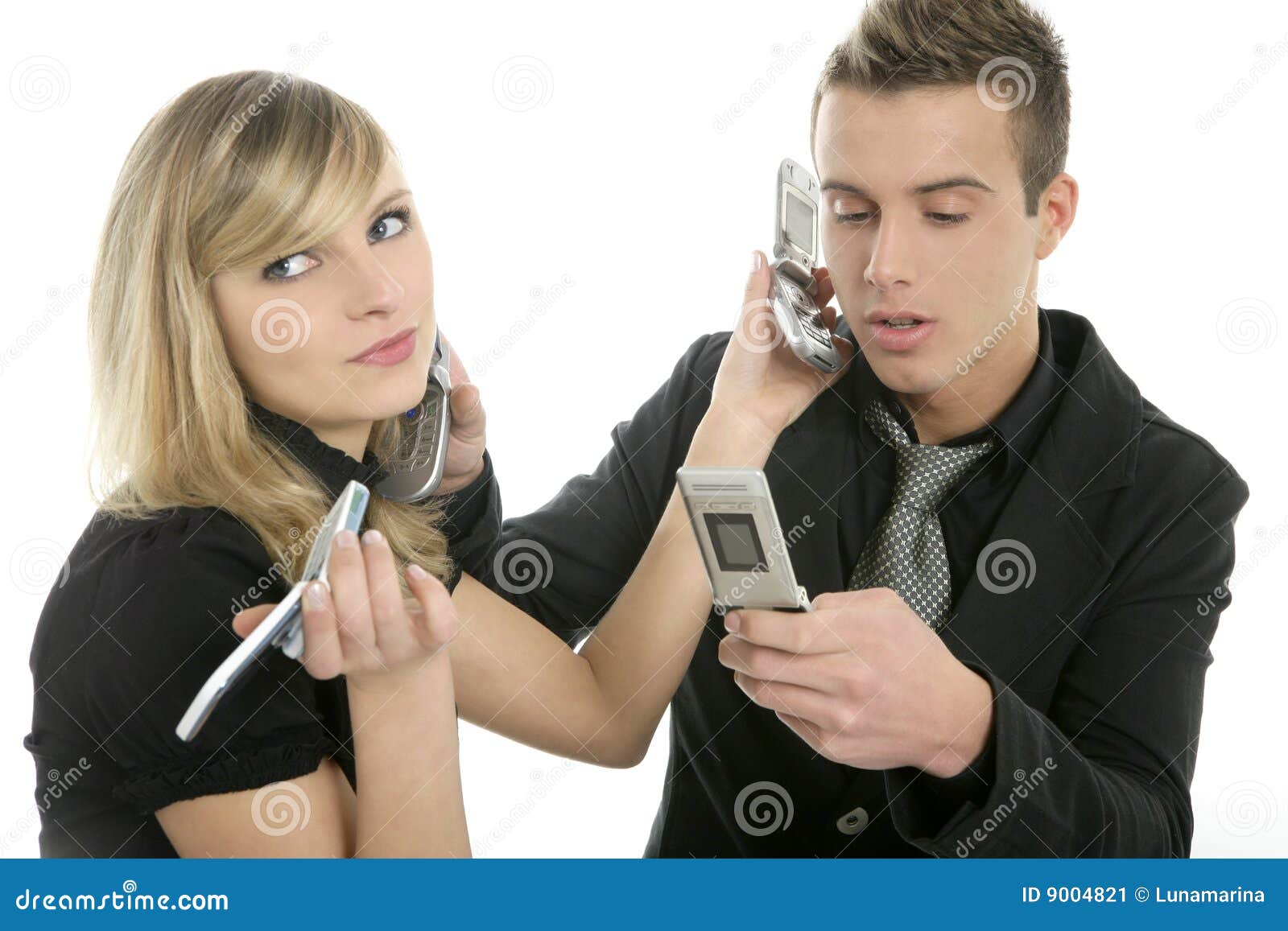Stress with Phone Calls, Business People Stock Image - Image of ...