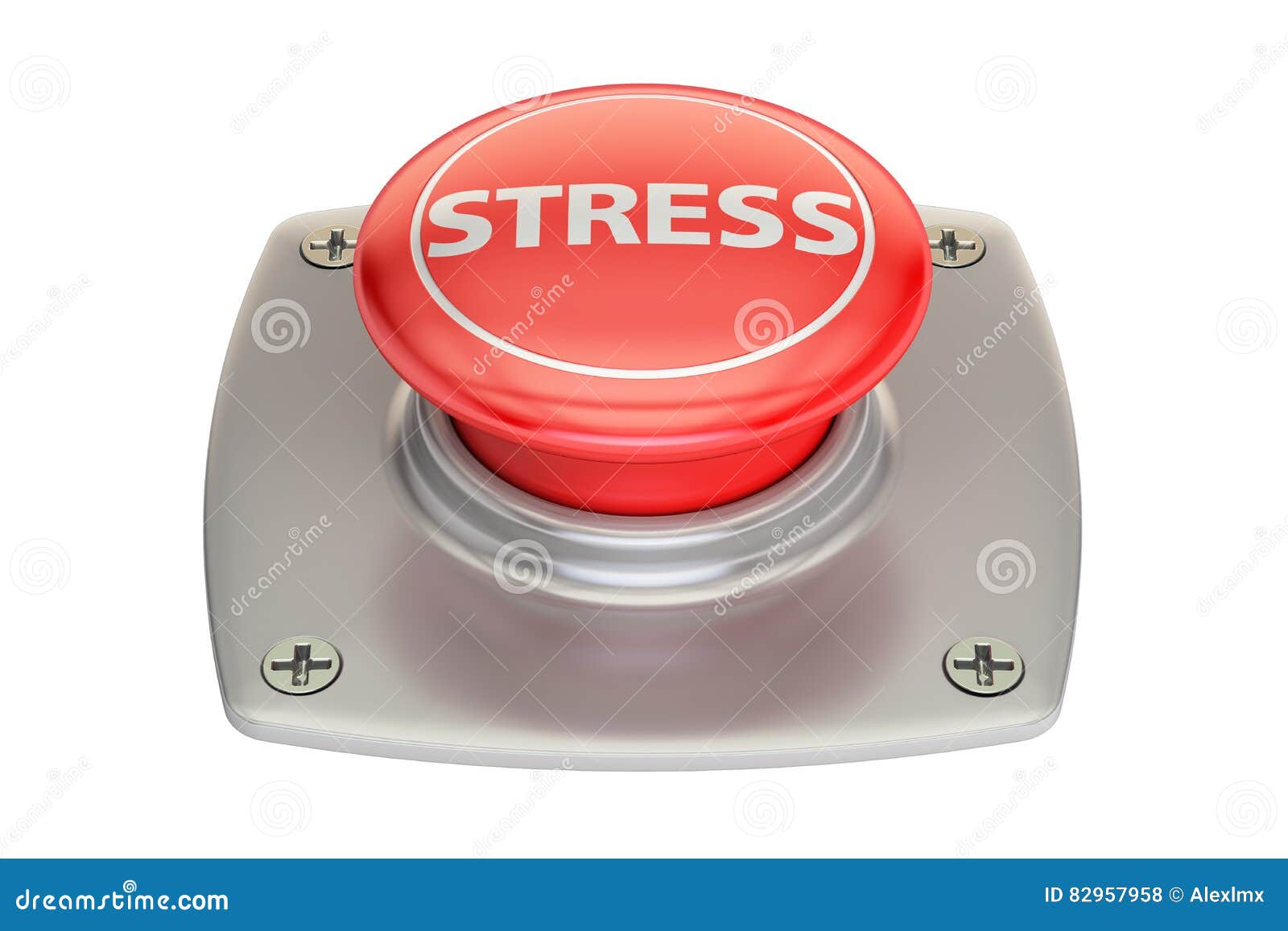 Stress Red Button, 3D Rendering Stock Illustration - Illustration of ...