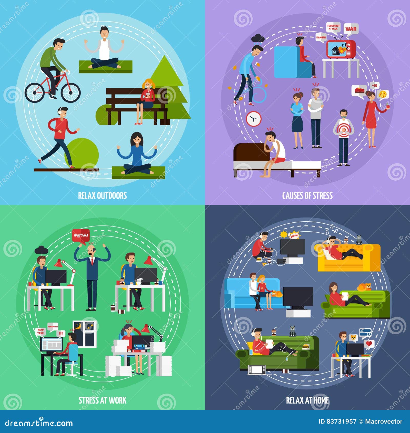 Stress and Relax Template stock vector. Illustration of counseling ...