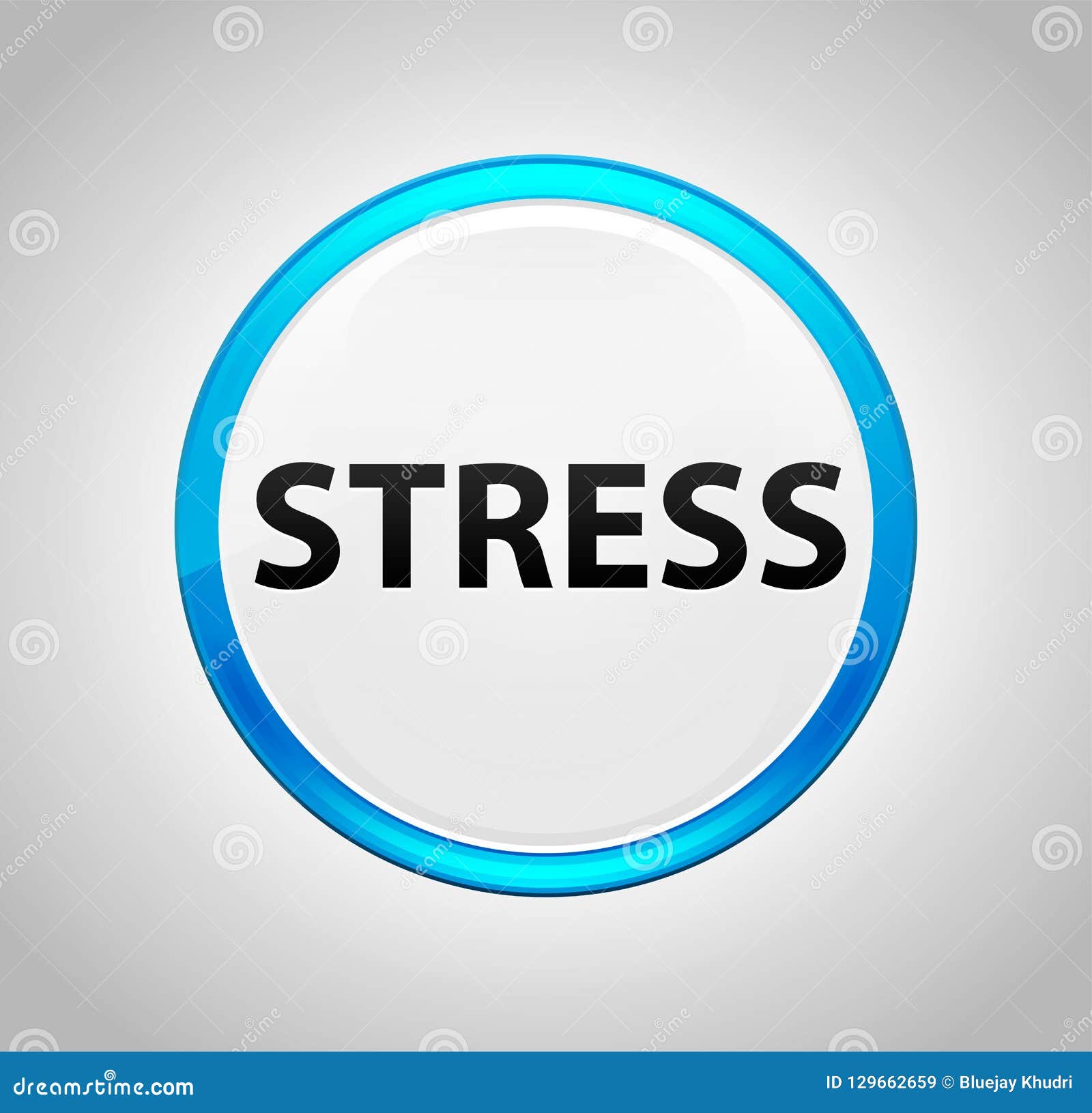Stress Round Blue Push Button Stock Illustration - Illustration of ...