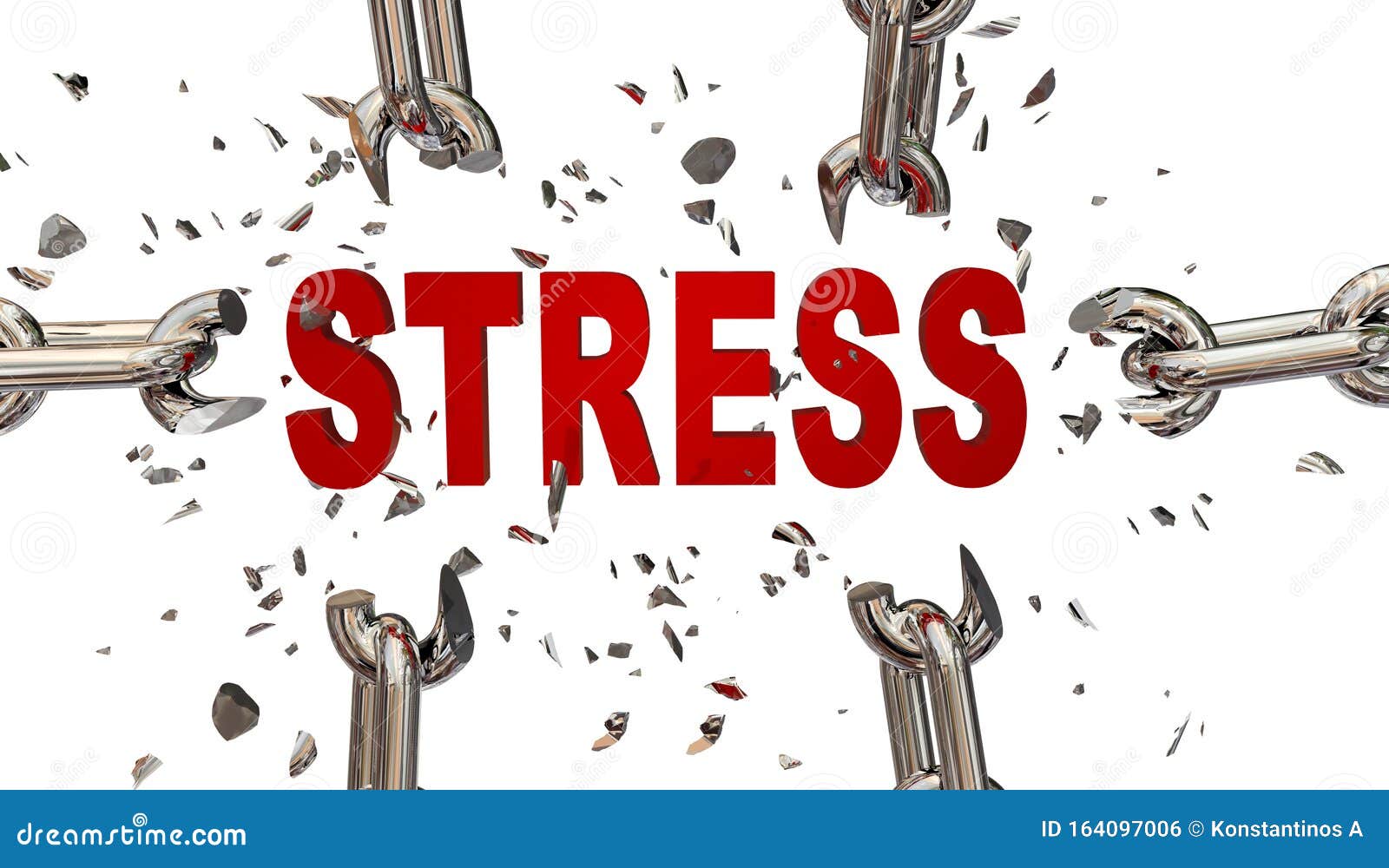 Stress Text Chain Breaking Isolated in White Background - 3d Rendering ...