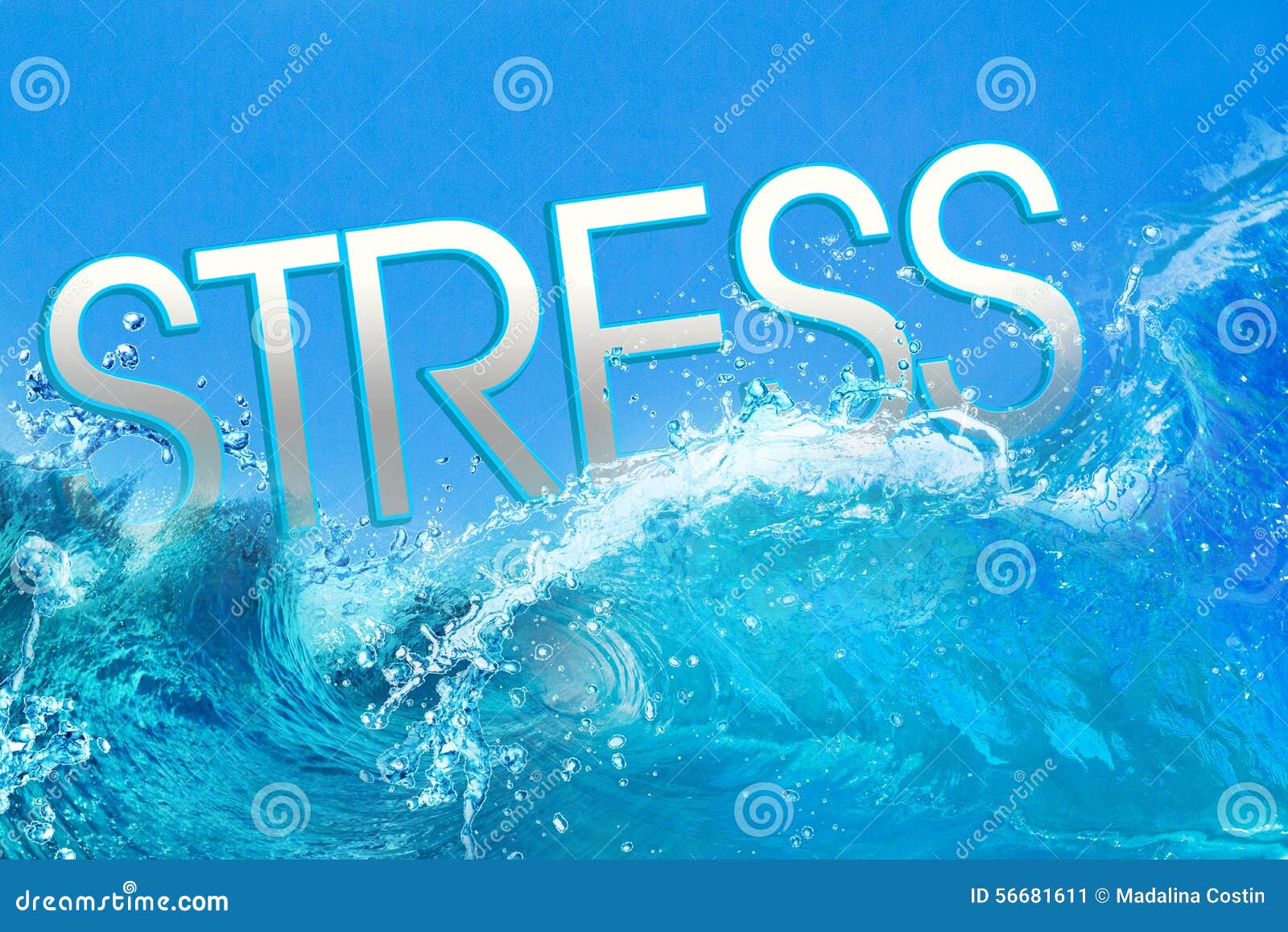 Stress text in ocean waves stock image. Image of mind - 56681611