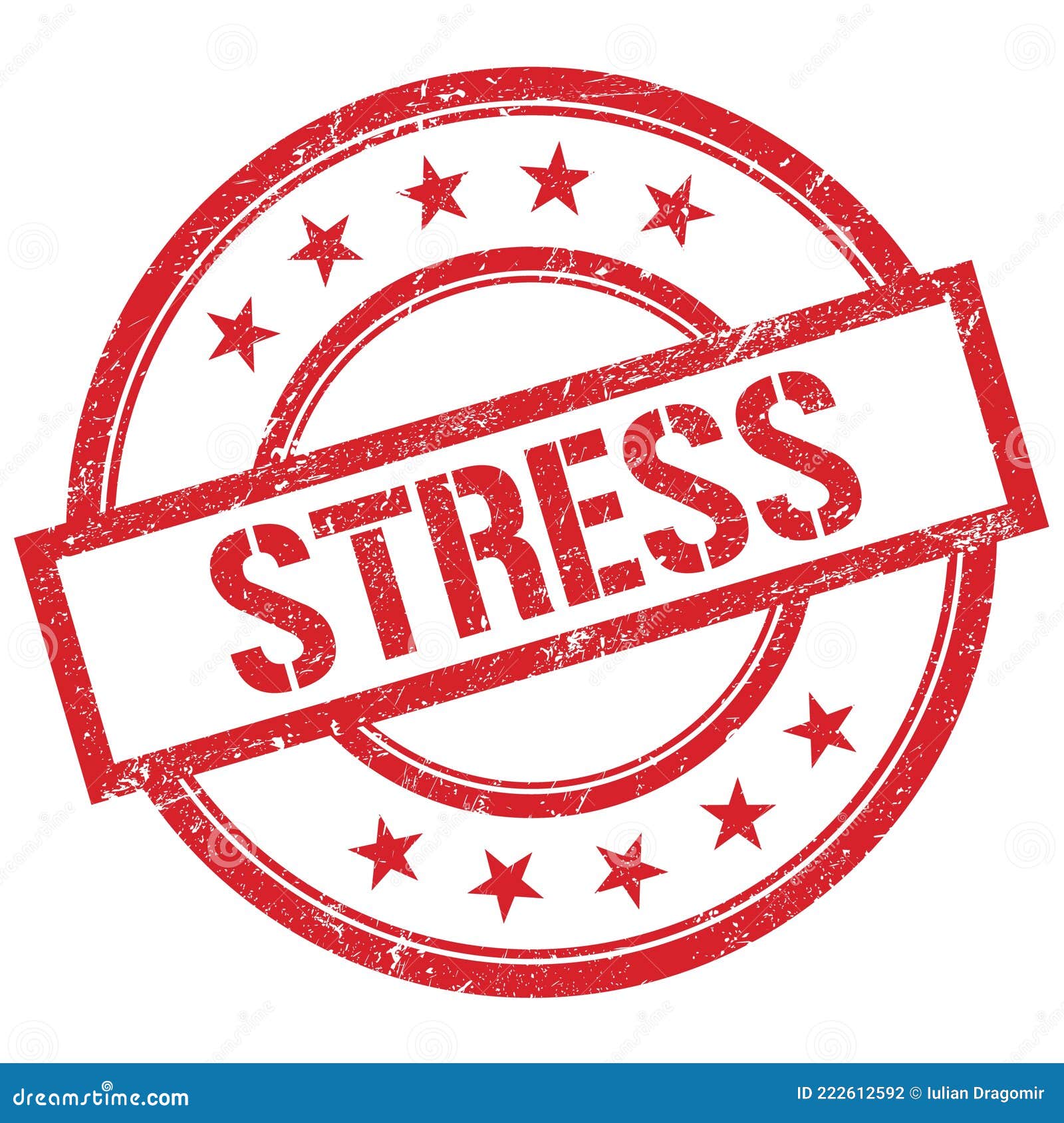 STRESS Text Written on Red Vintage Stamp Stock Illustration ...
