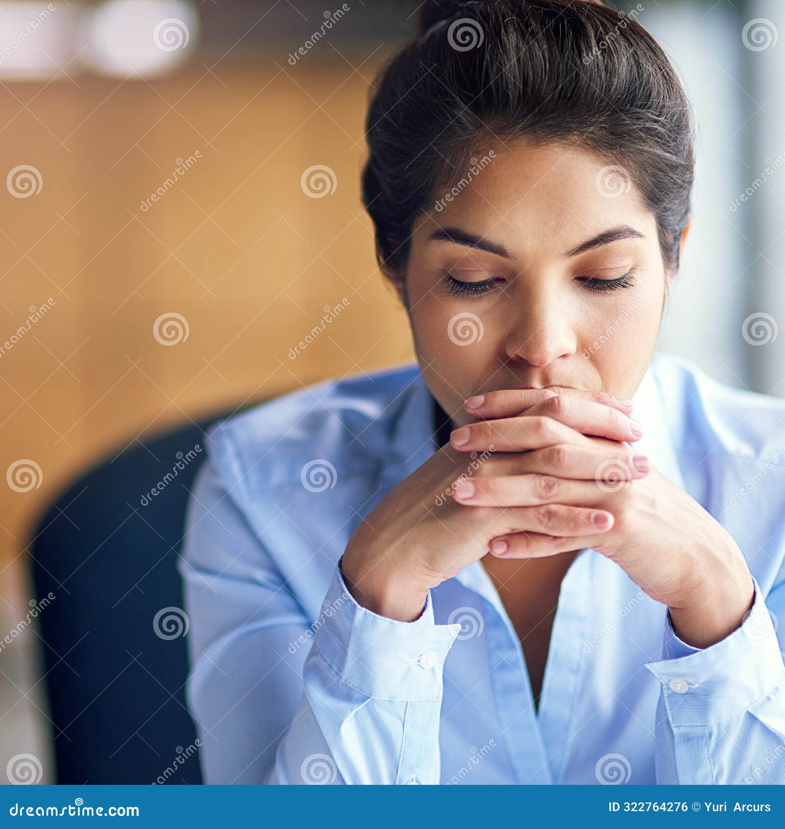 Stress, Thinking and Business Woman in Office with Worry for Problem ...