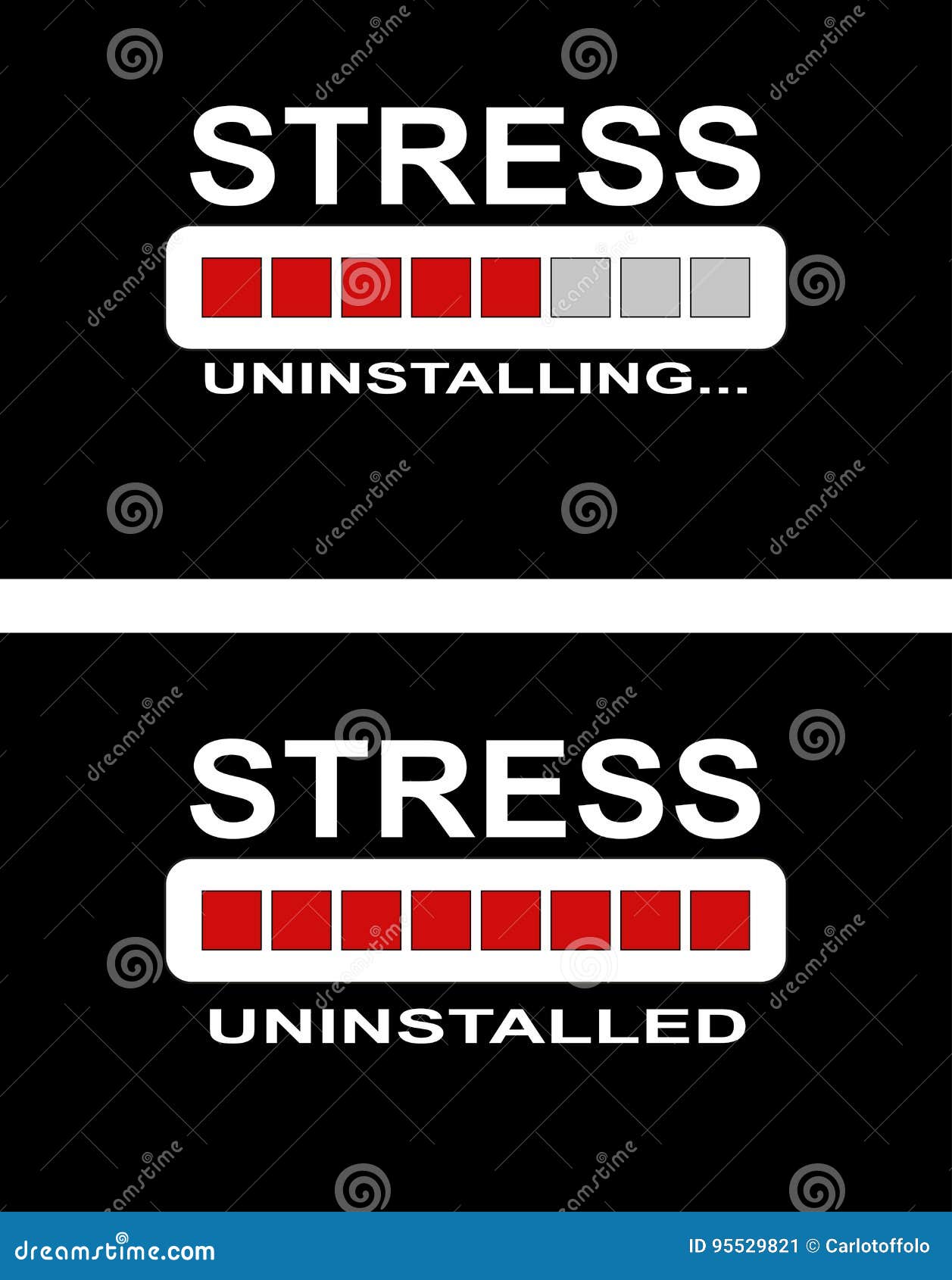 Stress Uninstalling and Stress Uninstalled Stock Vector - Illustration ...