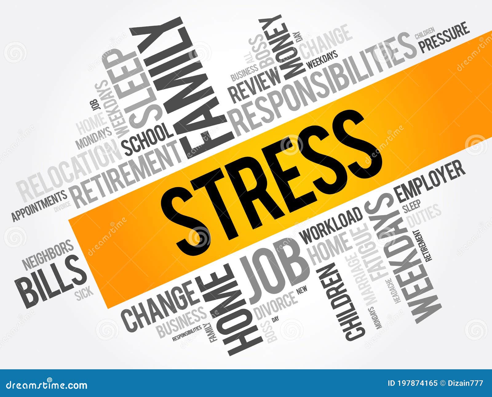 Stress Word Cloud Collage, Health Concept Background Stock Illustration ...