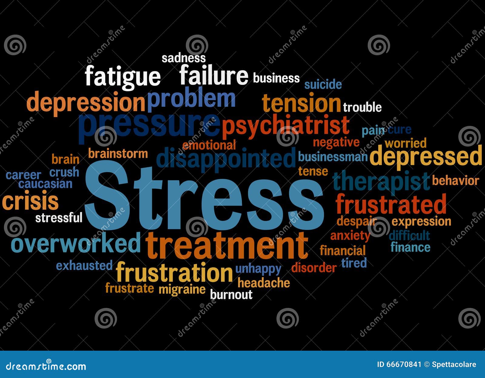Stress, Word Cloud Concept 6 Stock Illustration - Illustration of ...
