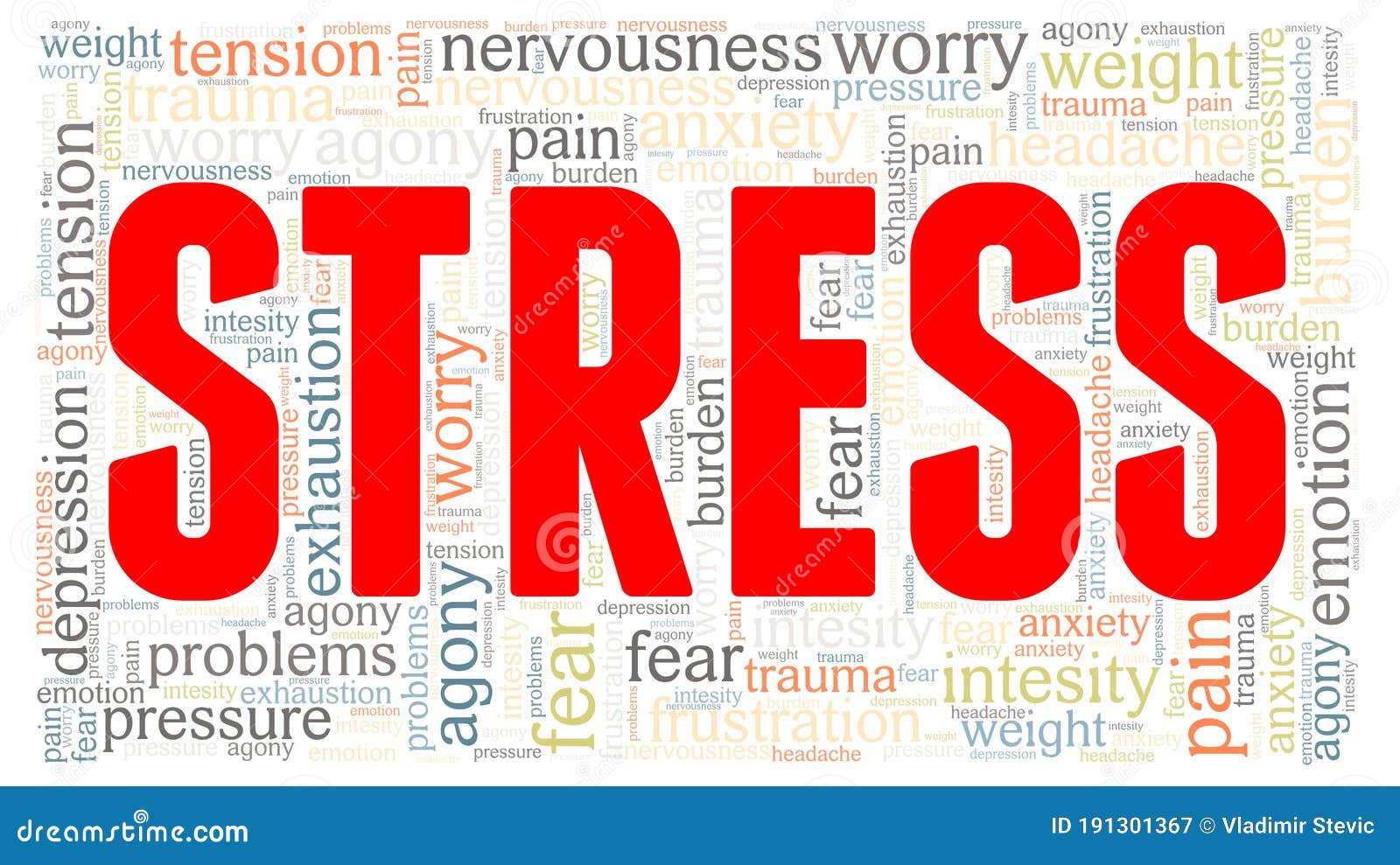Stress Word Cloud Isolated on a White Background Stock Vector ...