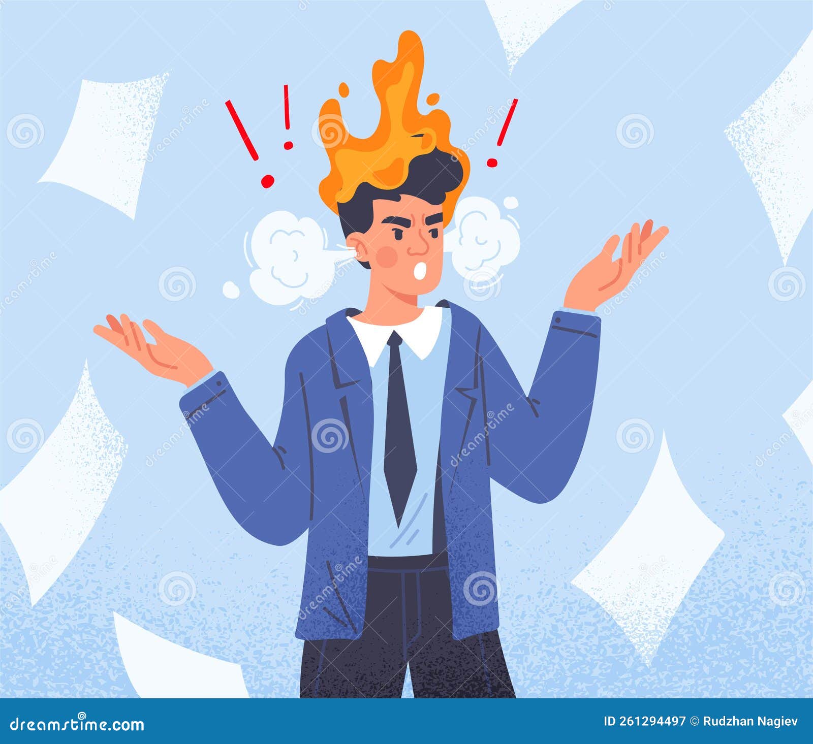 Stress at work stock vector. Illustration of person - 261294497