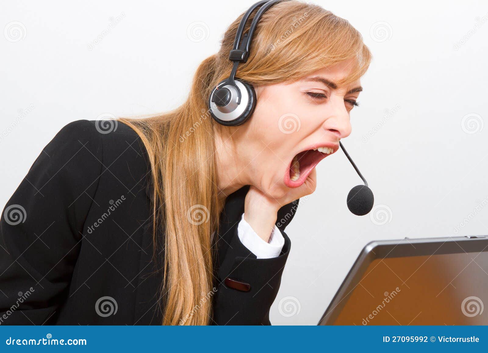 Stress at work. yawn stock photo. Image of center, service - 27095992